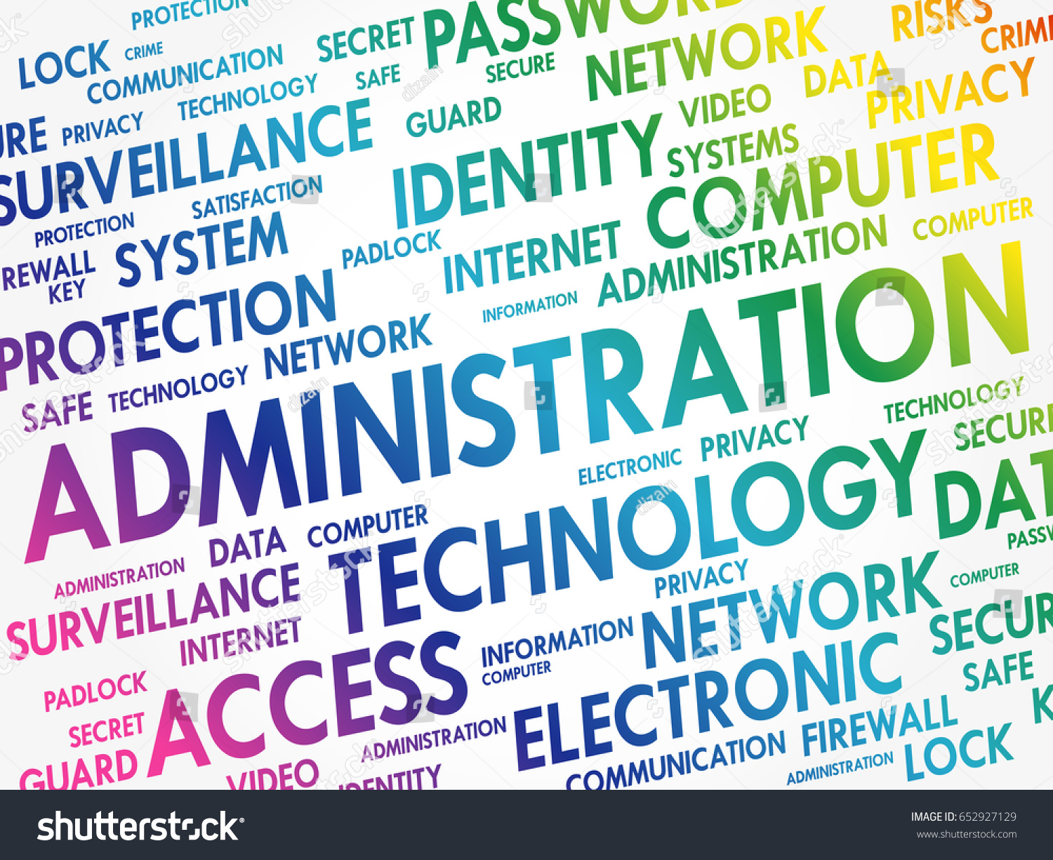 Administration Word Cloud Technology Business Concept Stock Vector ...