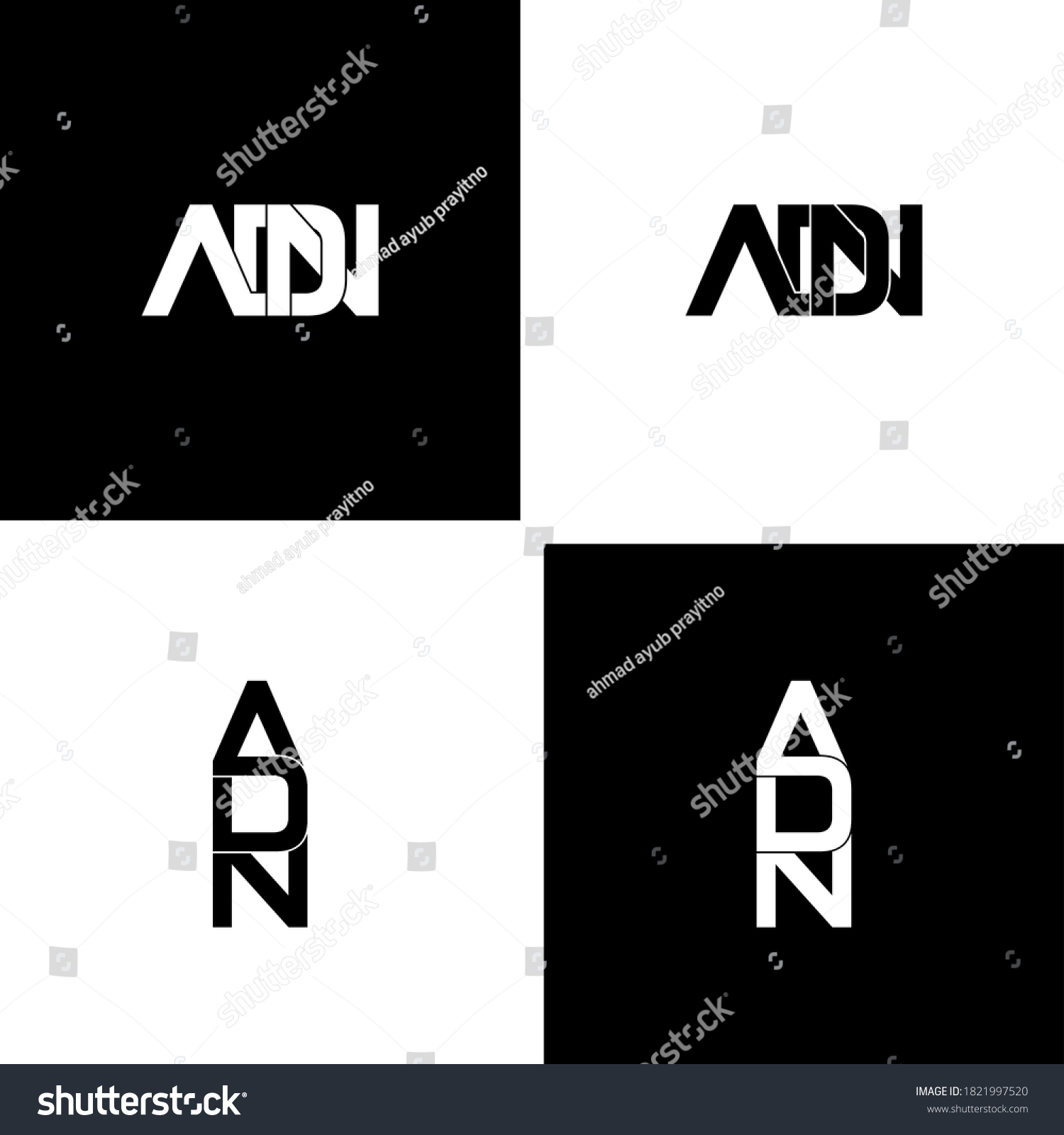 Adn Letter Original Monogram Logo Design Stock Vector (Royalty Free ...
