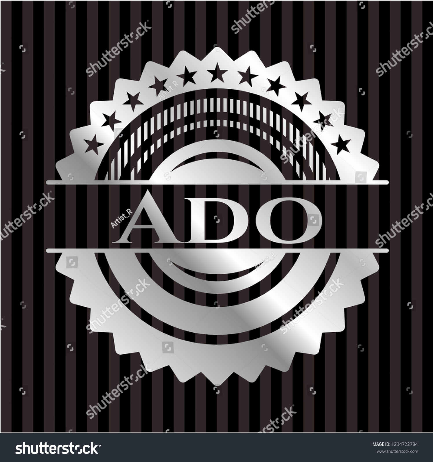 Ado Silver Badge Emblem Stock Vector (Royalty Free) 1234722784 ...