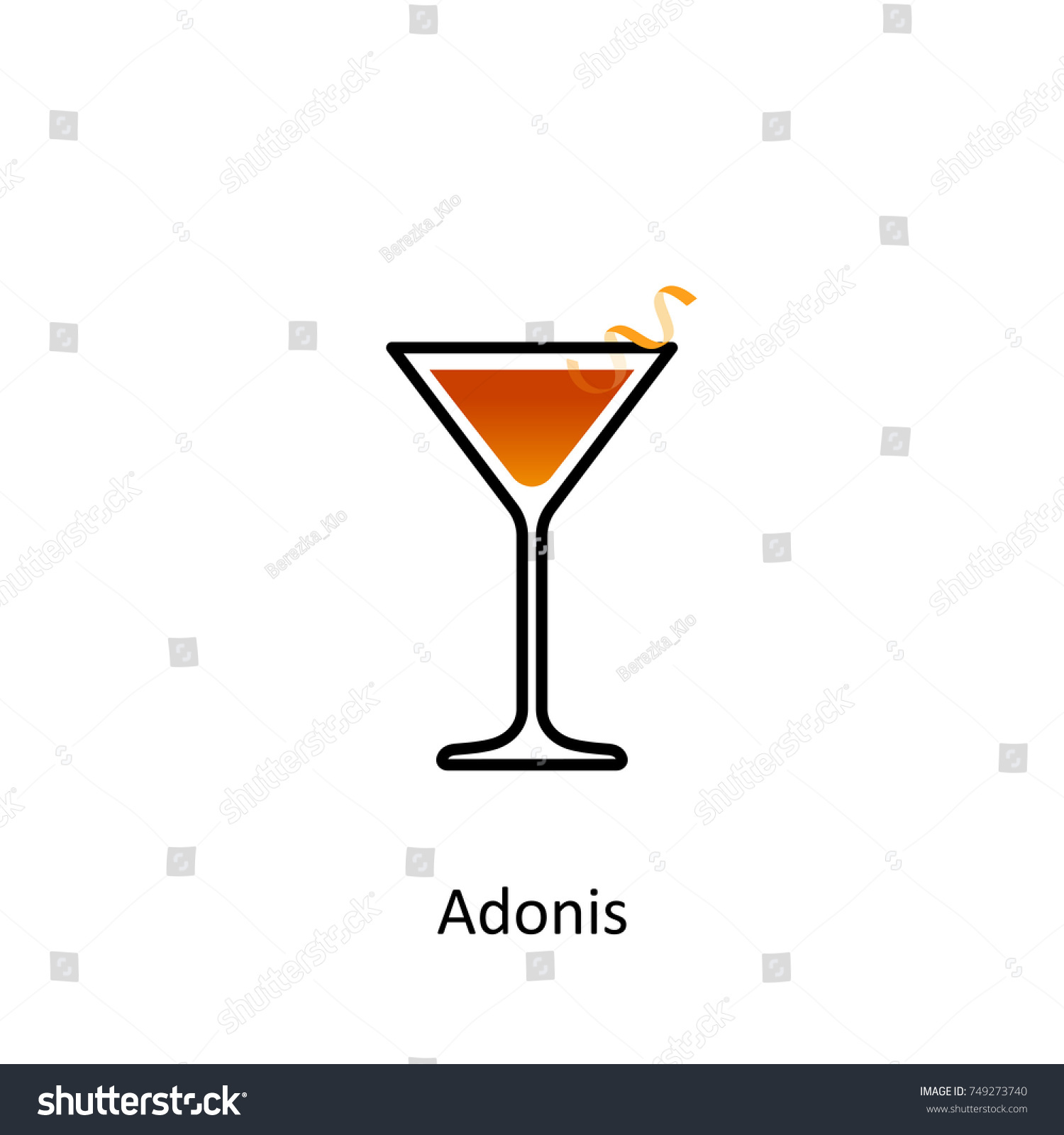 Adonis Cocktail Icon Stock Vector (Royalty Free) 749273740 | Shutterstock