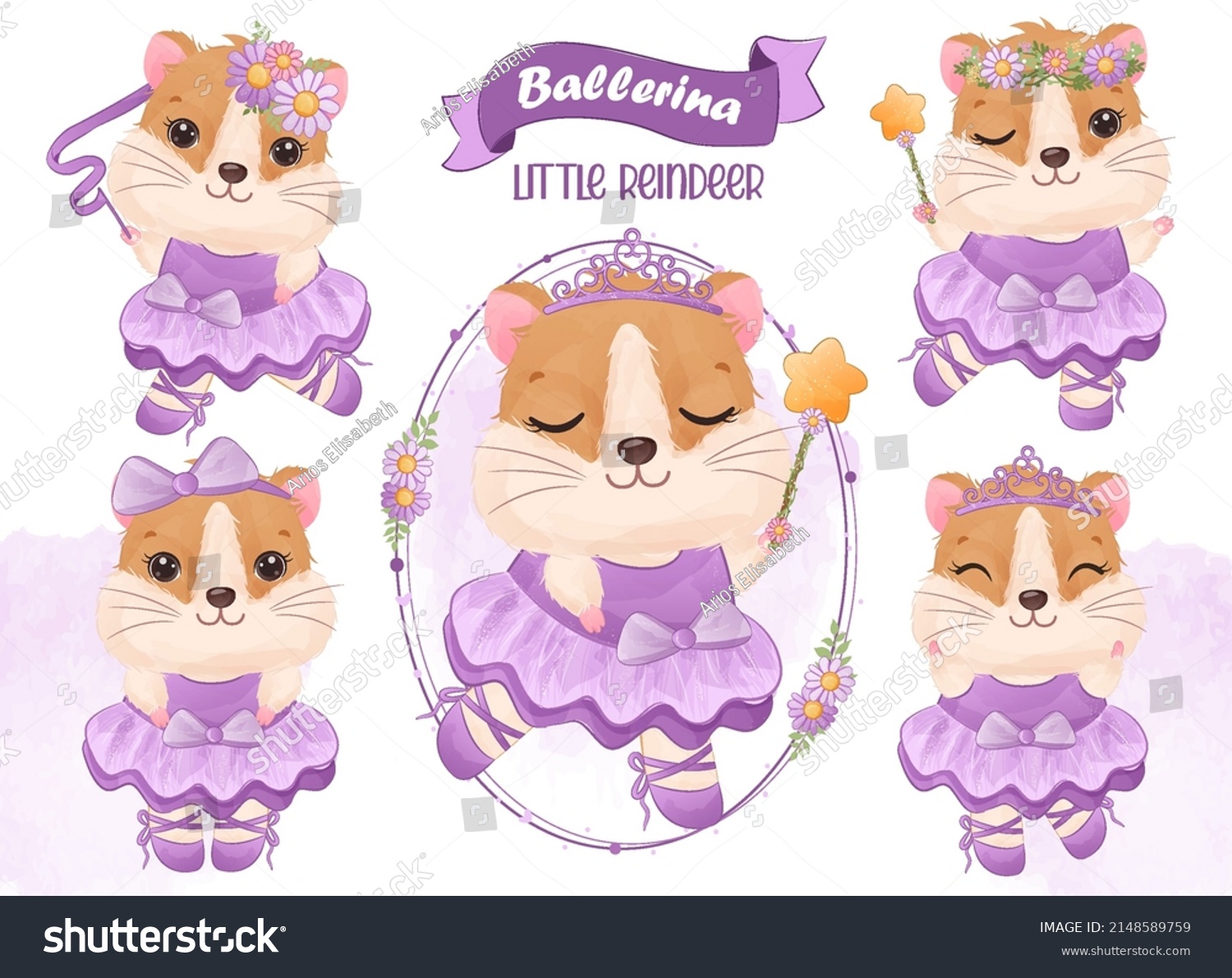 Adorable Dancing Hamster Illustration Pack Stock Vector (Royalty Free ...
