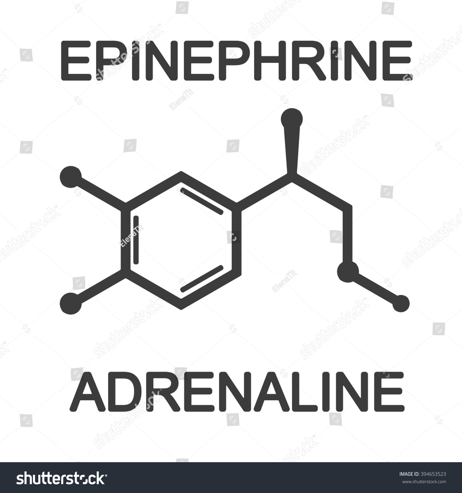 Adrenalin Epinephrine Molecule Vector Icon: เวกเตอร์สต็อก (ปลอดค่า ...