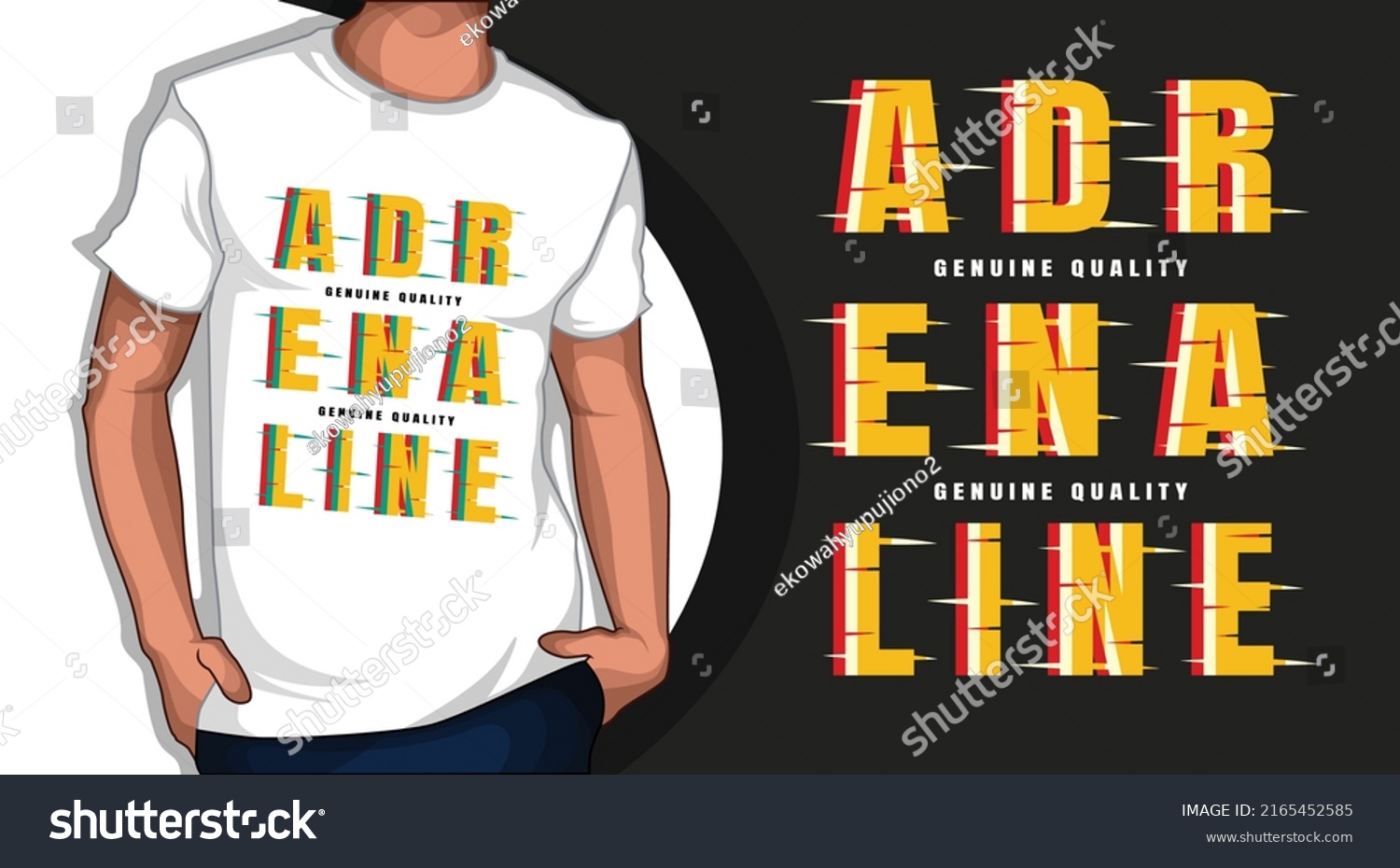 Adrenaline Typography Vector Tshirt Design Stock Vector (Royalty Free ...