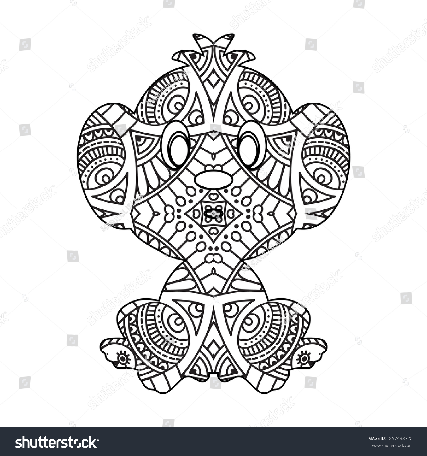 Adult Monkey Vector Design Monkey Hand Stock Vector (Royalty Free ...