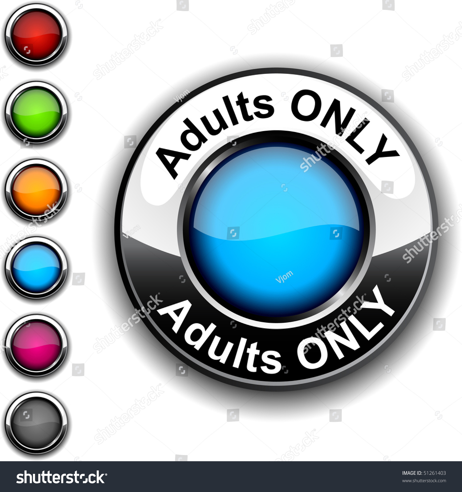 Adults Only Realistic Button Vector: เวกเตอร์สต็อก (ปลอดค่าลิขสิทธิ์ ...