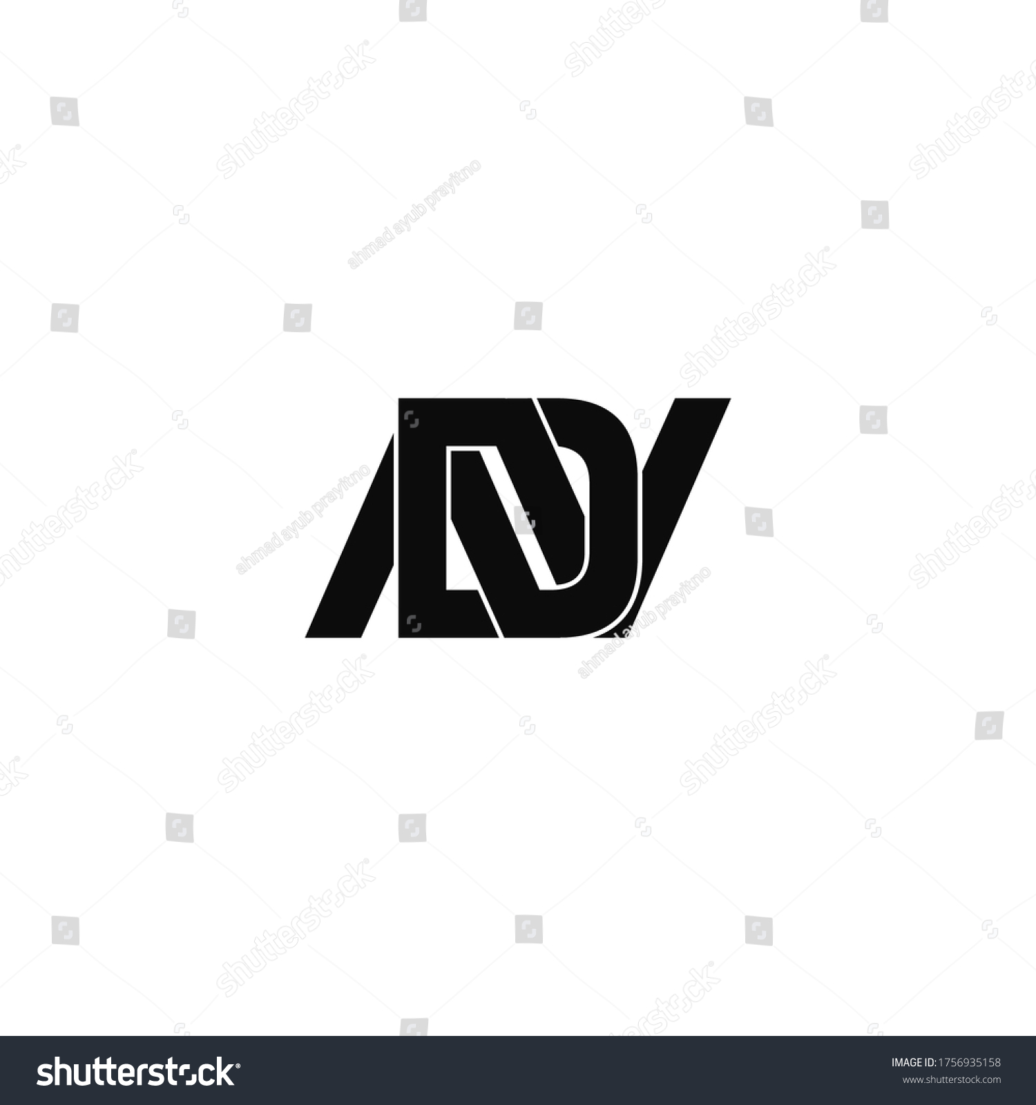 Adv Letter Original Monogram Logo Design Stock Vector (Royalty Free ...