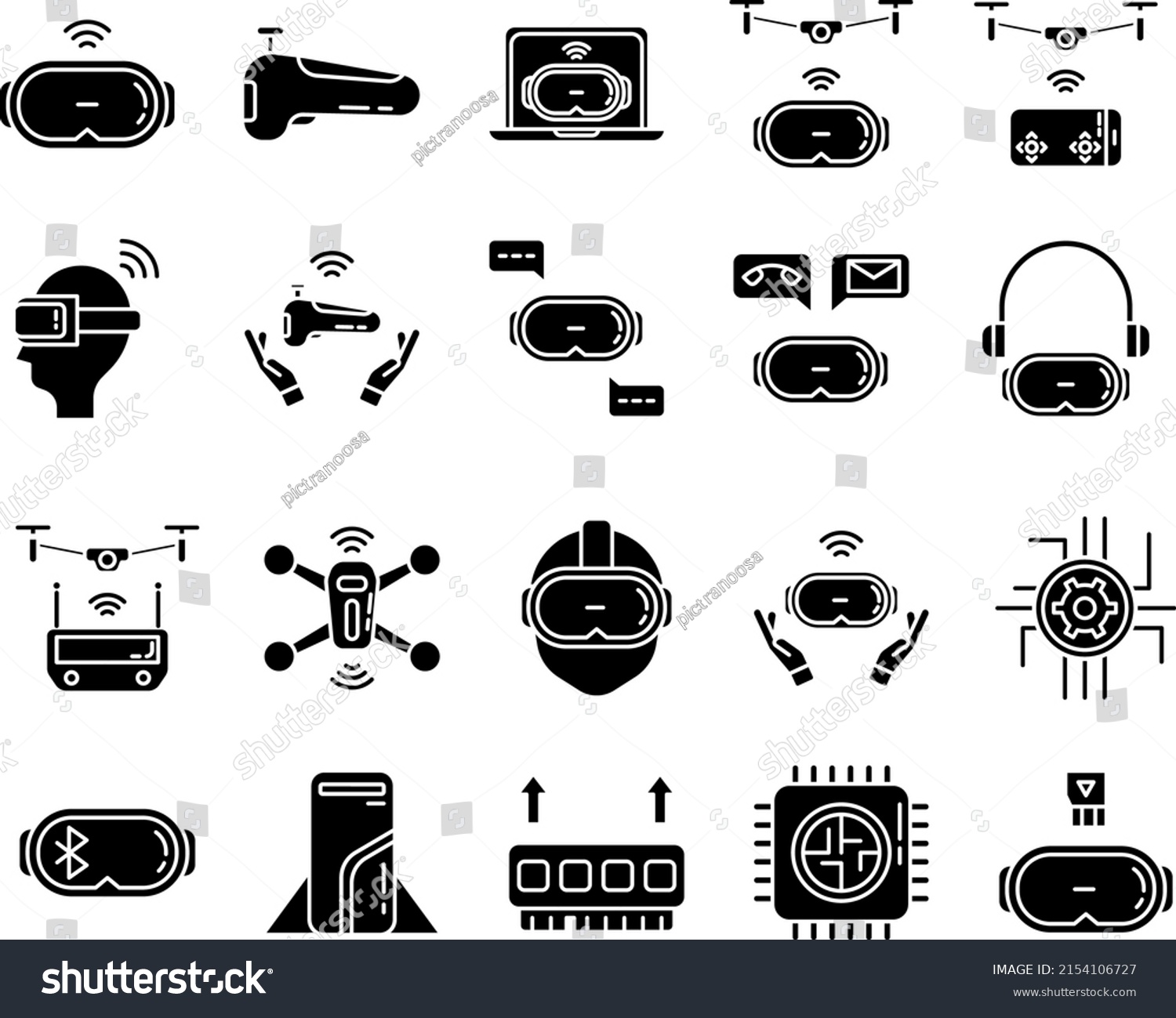 Advanced Technology Icon Set On Transparent Stock Vector (Royalty Free ...