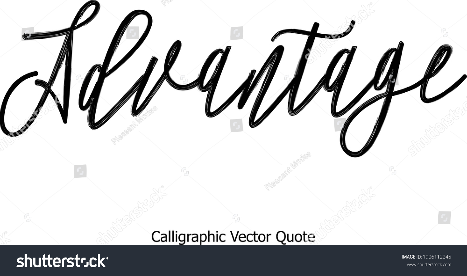 Advantage Cursive Handwritten Font Typography Text Stock Vector ...