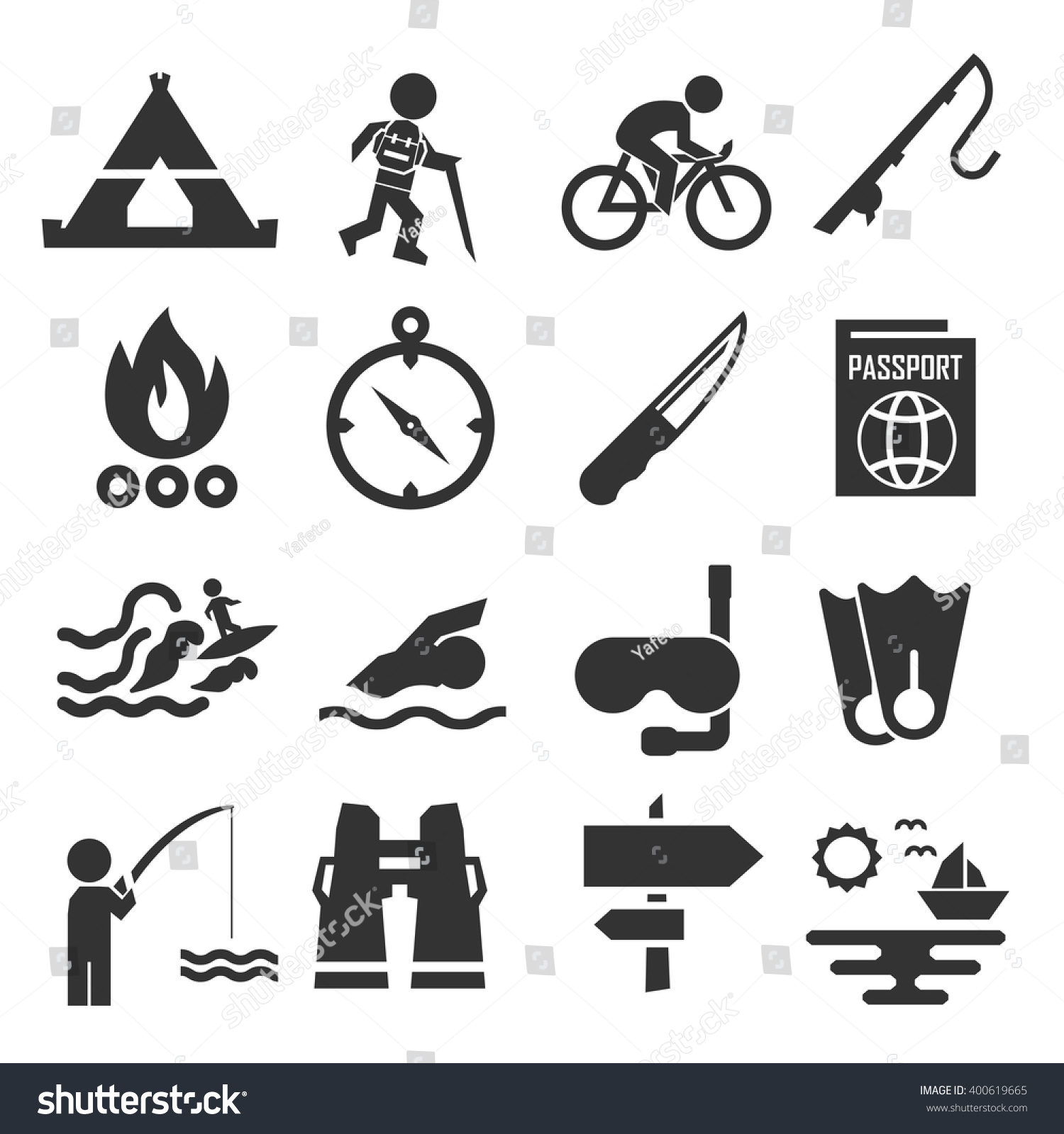 Adventure Icon Set Stock Vector (Royalty Free) 400619665 - Shutterstock