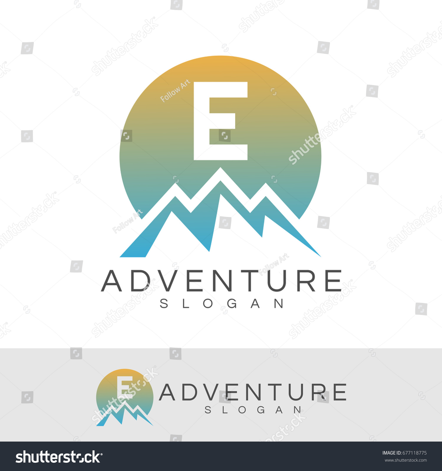 Adventure Initial Letter E Logo Design Stock Vector (Royalty Free ...