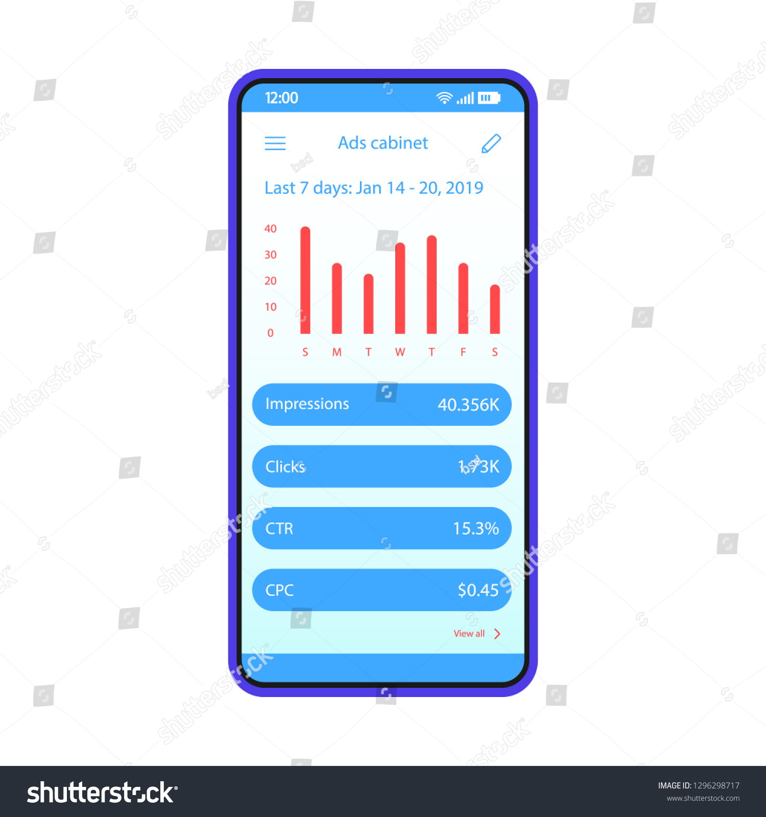 Advertising Statistics App Smartphone Interface Vector Stock Vector ... Advertising Statistics App Smartphone Interface Vector Stock Vector ...