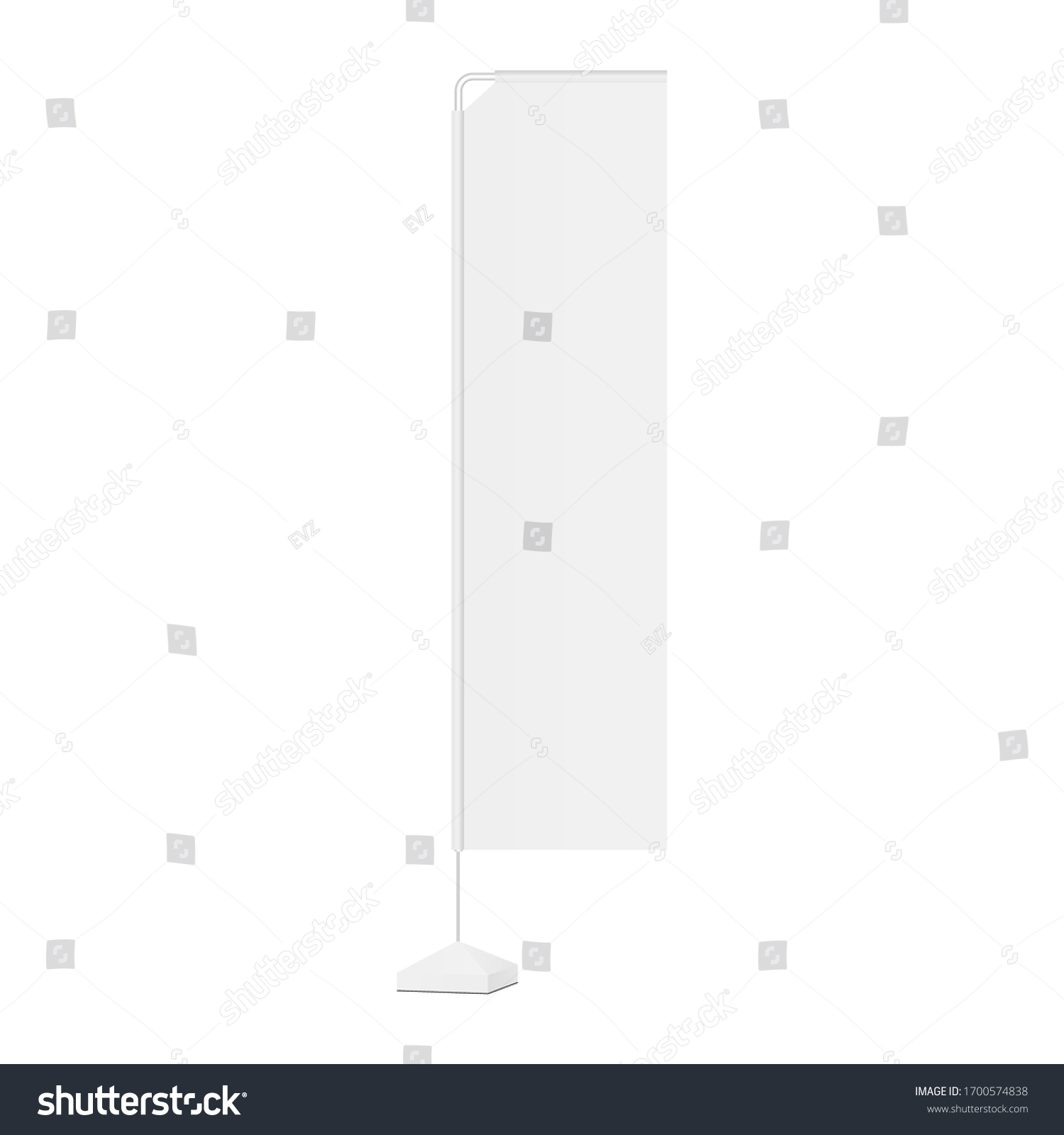 Advertising Vertical Flag Mockup Rectangular Shape Stock Vector ...