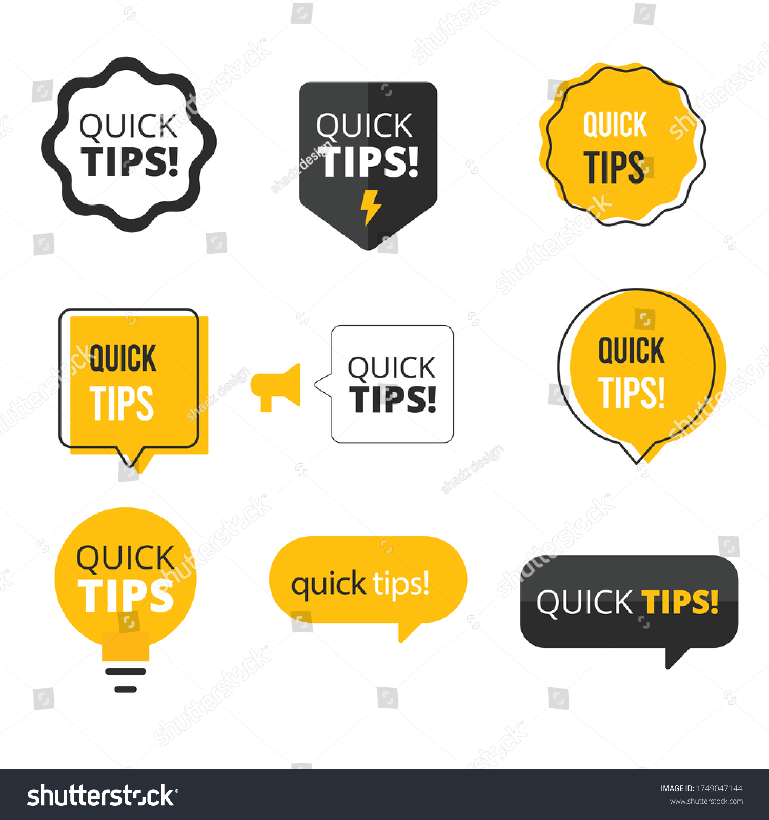 Advice Tip Quick Tips Helpful Tricks Stock Vector (Royalty Free ...