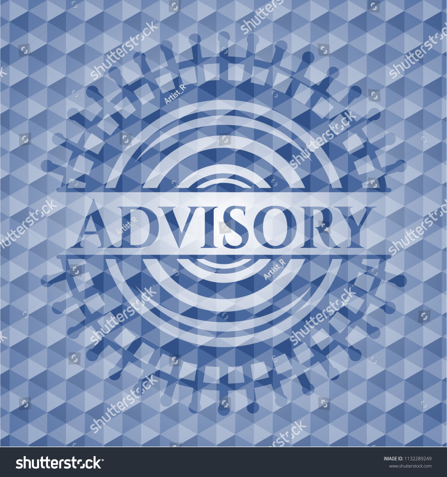 Advisory Blue Badge Geometric Pattern Background Stock Vector (Royalty ...