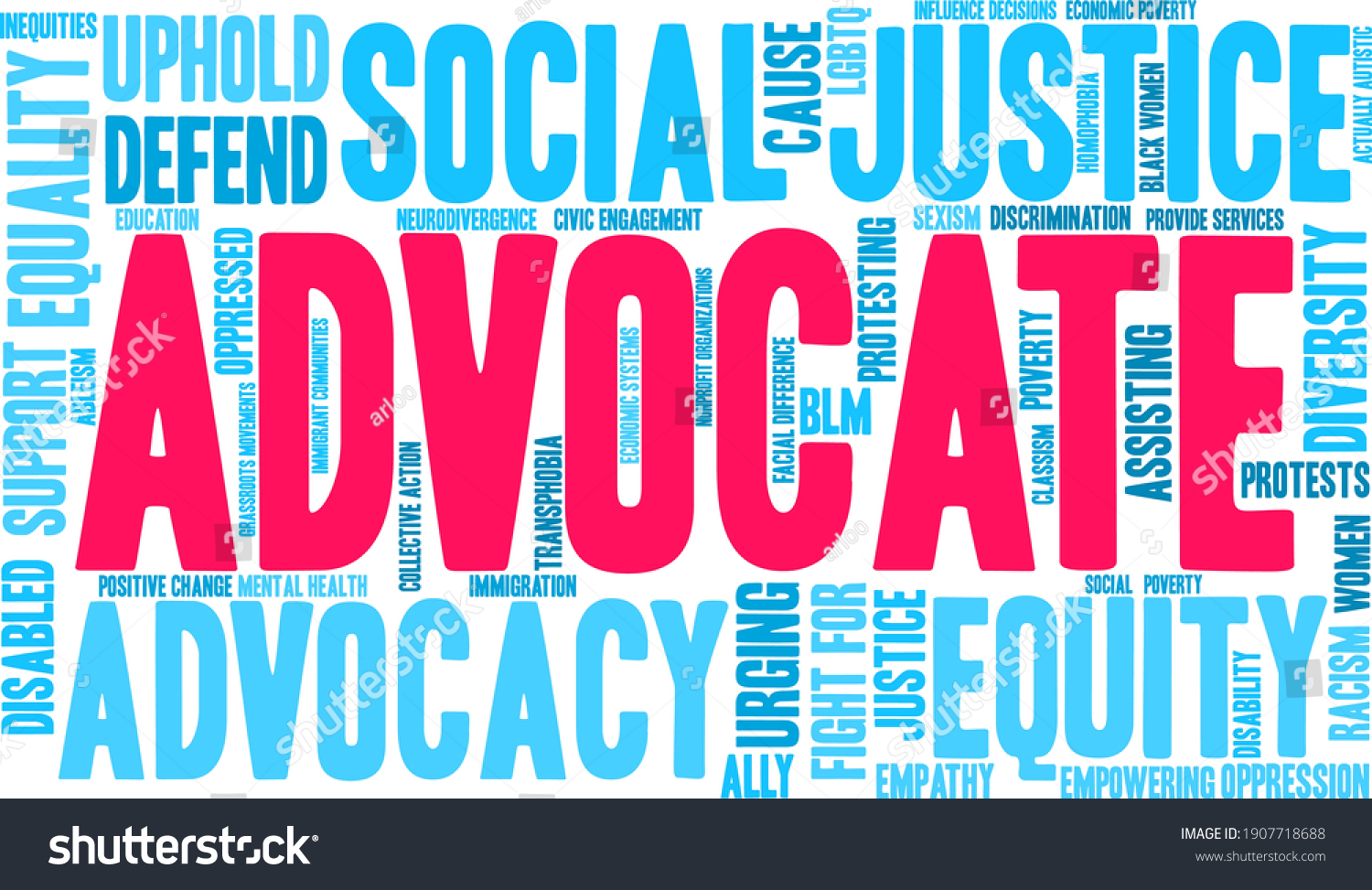 Advocate Word Cloud On White Background Stock Vector (Royalty Free ...