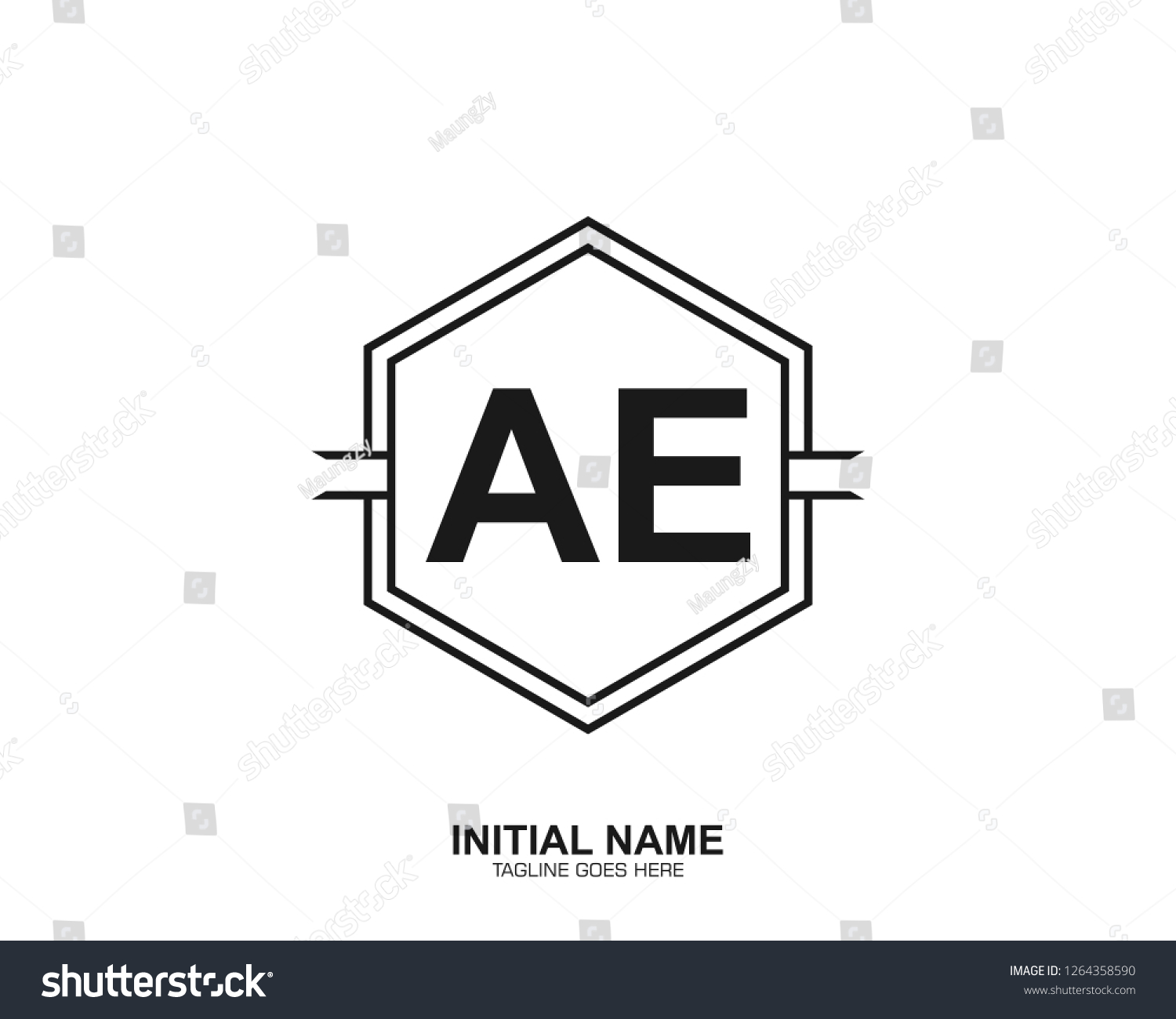 Ae E Initial Logo Letter Minimalist Stock Vector (Royalty Free ...