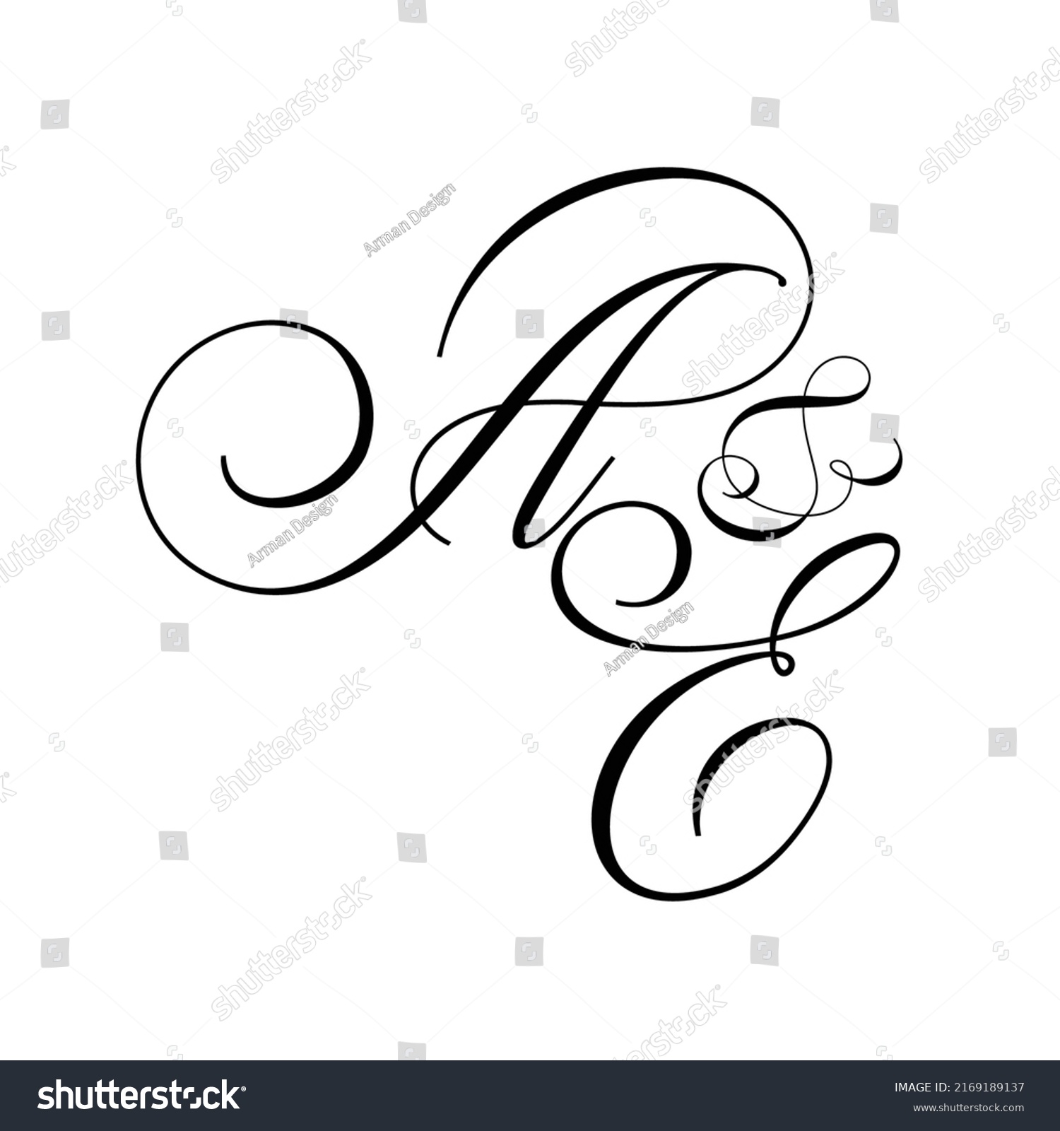 Ae Calligraphy Monogram Initial Letters Logo Stock Vector (Royalty Free ...