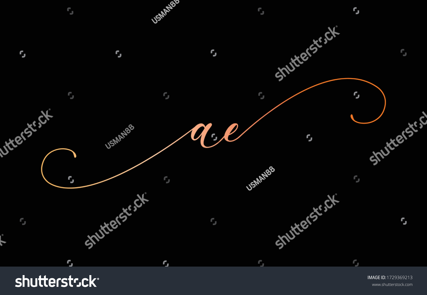Ae Cursive Letter Initial Logo Design Stock Vector (Royalty Free ...