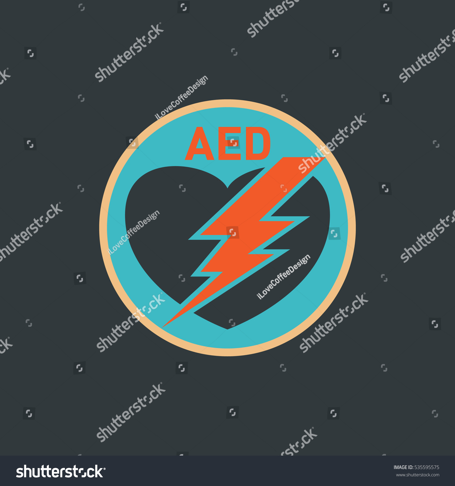Aed Automated External Defibrillator Vector Logo: vetor stock (livre de ...