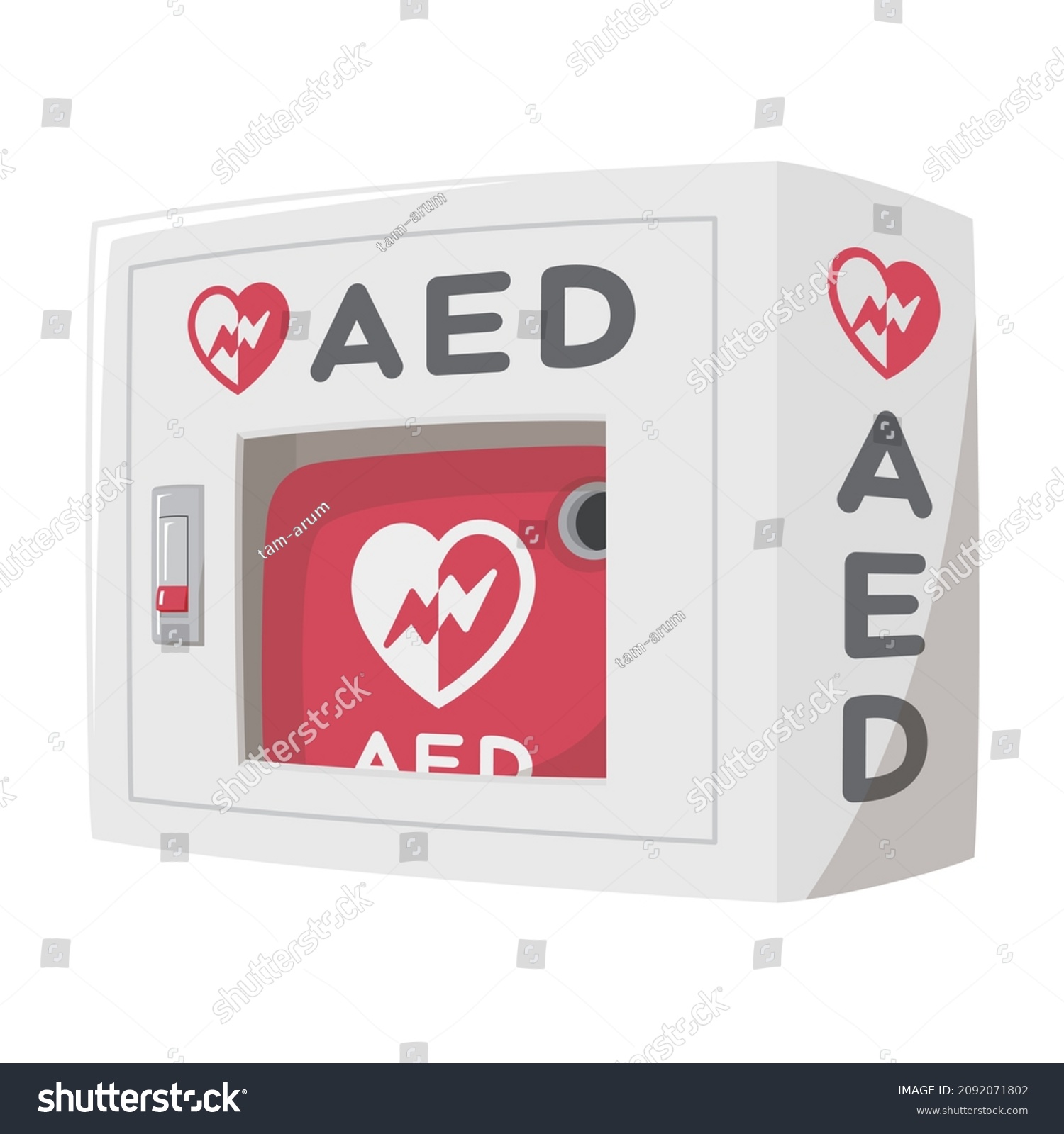 Aed Box Automated External Defibrillator Vector Stock Vector (Royalty ...