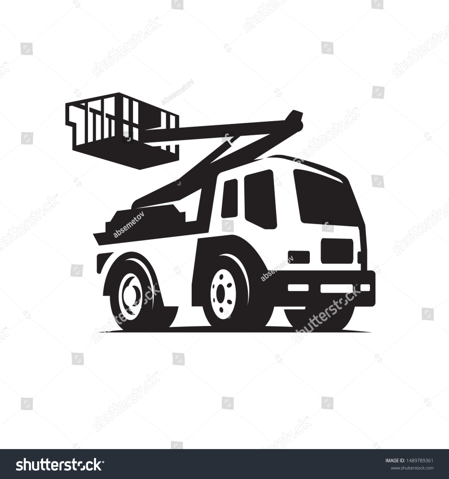 Aerial Platform Logo Building Machine Vector Stock Vector (Royalty Free ...