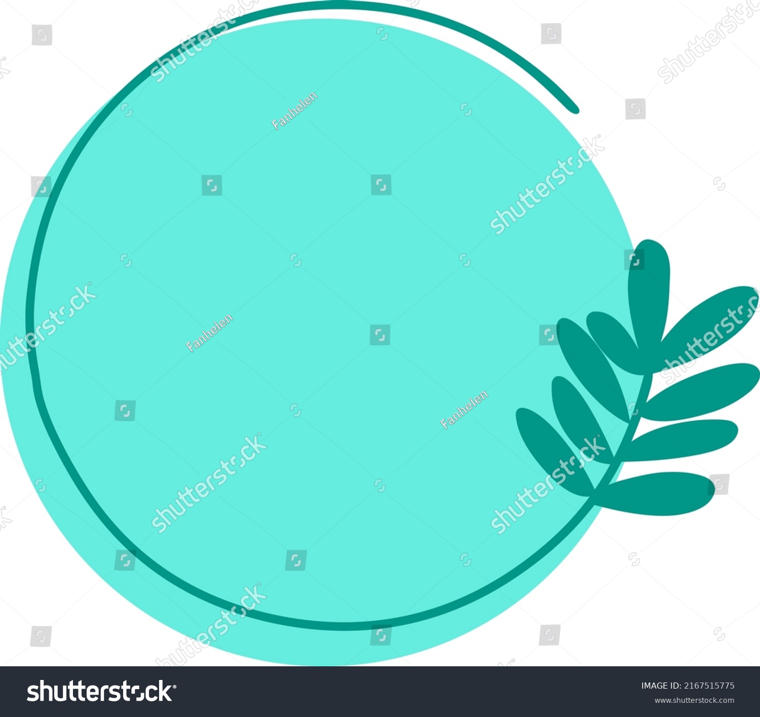 Aesthetic Circle Borders Leaf Aesthetic Background Stock Vector ...