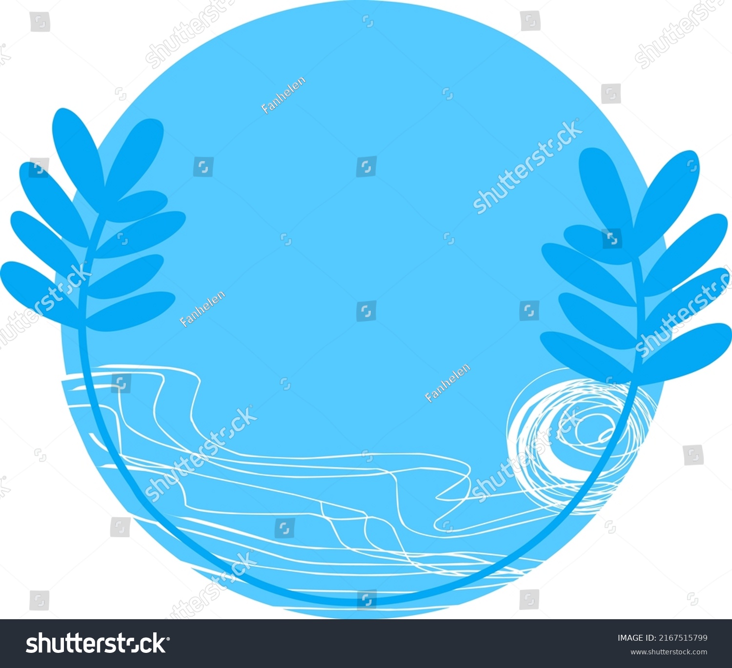 Aesthetic Circle Borders Leaf Aesthetic Background Stock Vector ...