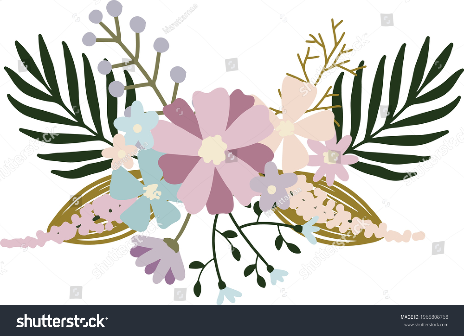 Aesthetic Flower Element Your Creative Project Stock Vector (Royalty ...