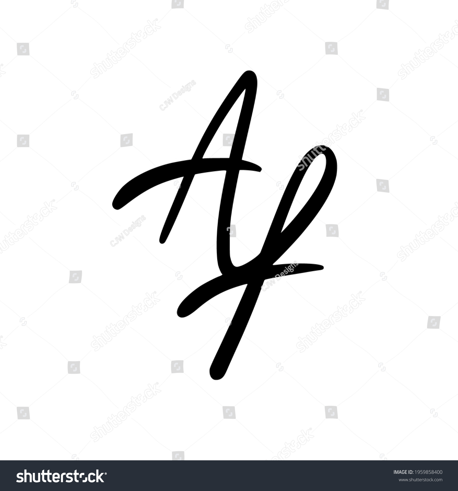 Af Initial Handwritten Logo Identity Stock Vector (Royalty Free ...