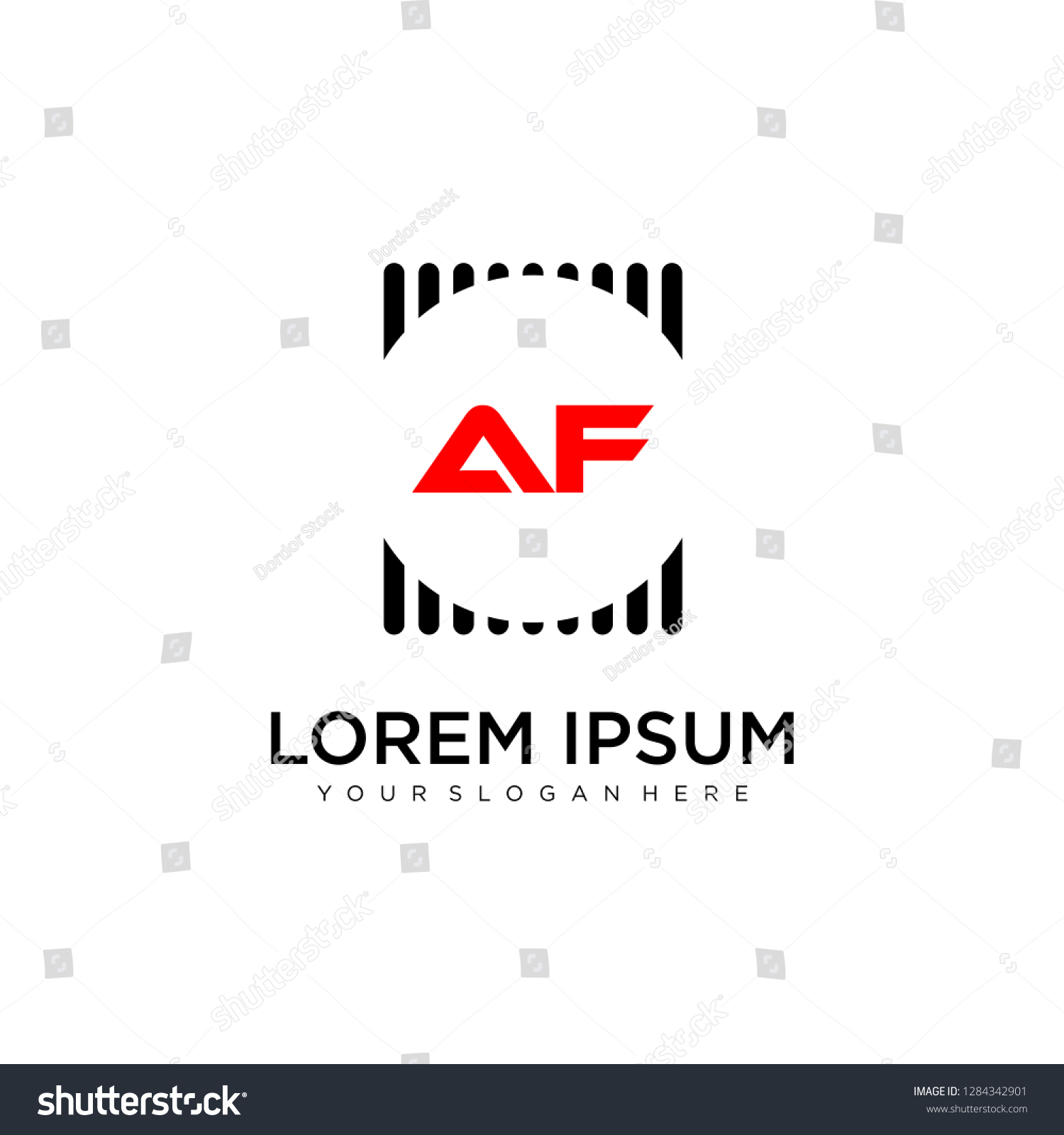 Af Initial Logo Template Vector Stock Vector (Royalty Free) 1284342901 ...