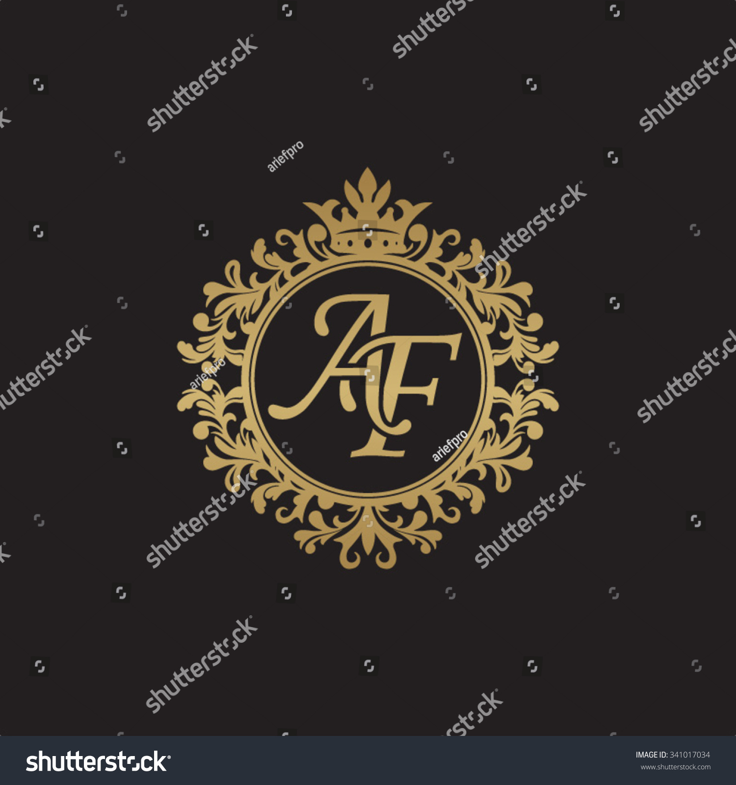 Af Initial Luxury Ornament Monogram Logo Stock Vector (Royalty Free ...
