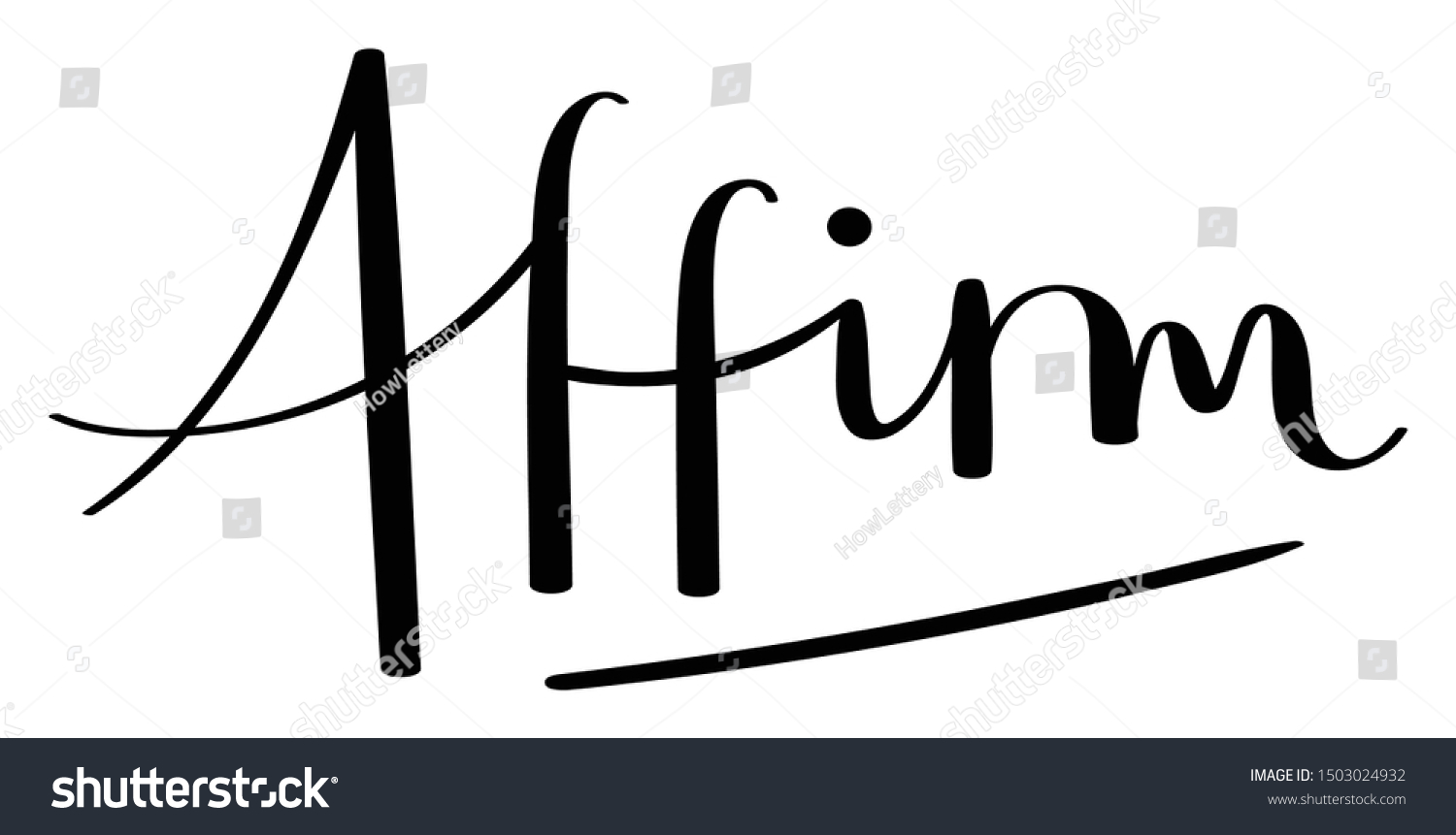Affirm Vector Brush Calligraphy Banner: เวกเตอร์สต็อก (ปลอดค่าลิขสิทธิ์ ...