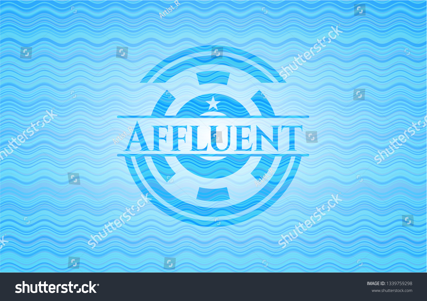 Affluent Water Wave Representation Emblem Stock Vector (Royalty Free ...