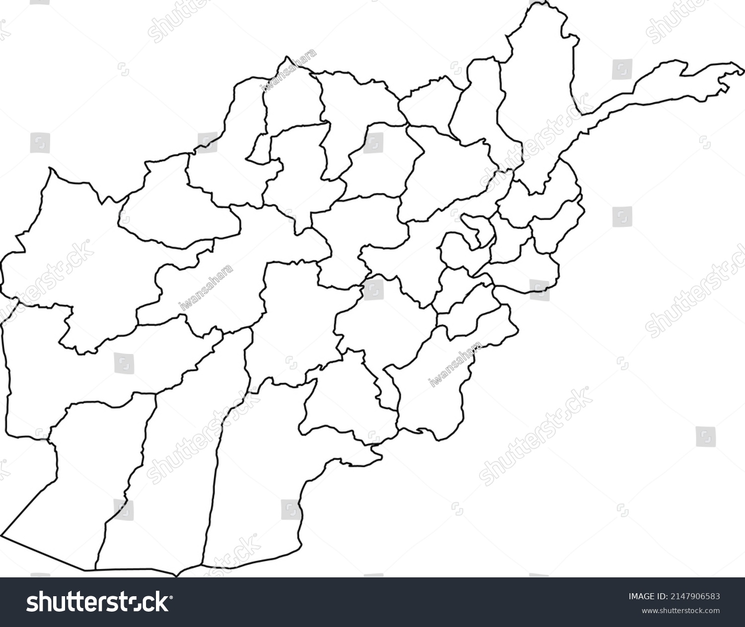 Afghanistan Blank Map Vector April 2022 Stock Vector (Royalty Free ...