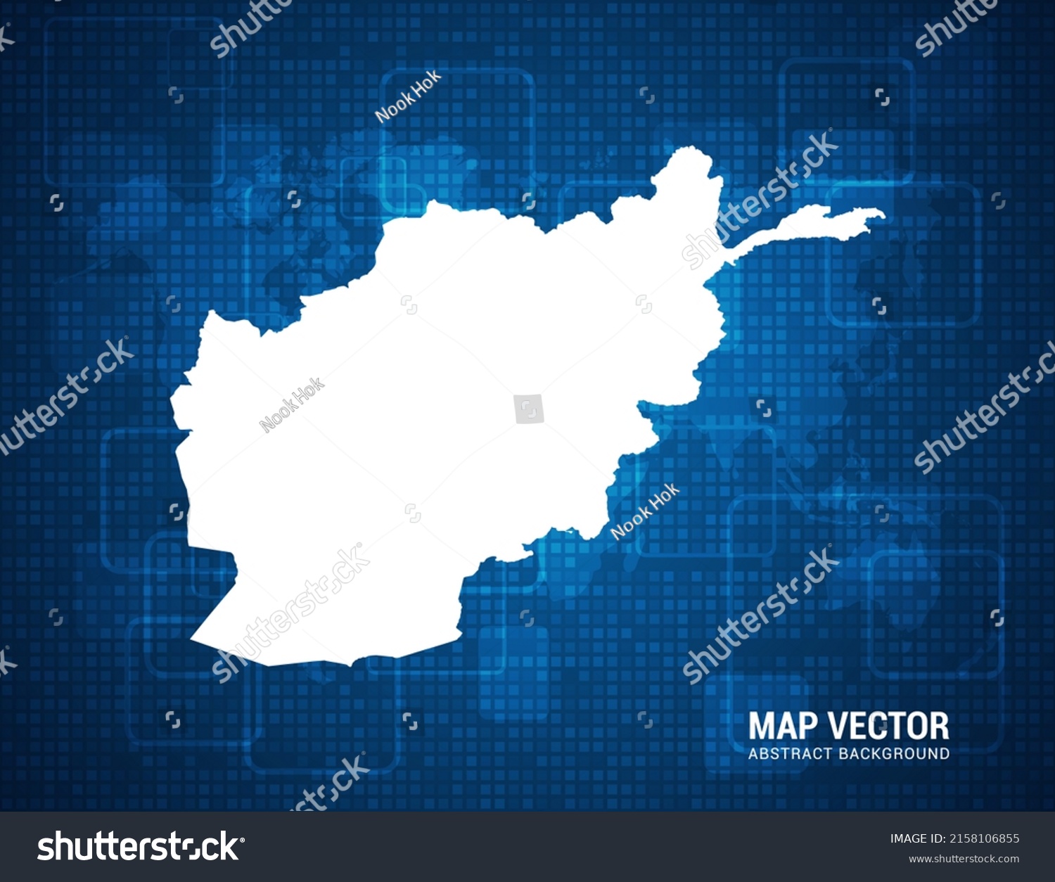 Afghanistan Map Abstract Blue Background Technology Stock Vector ...