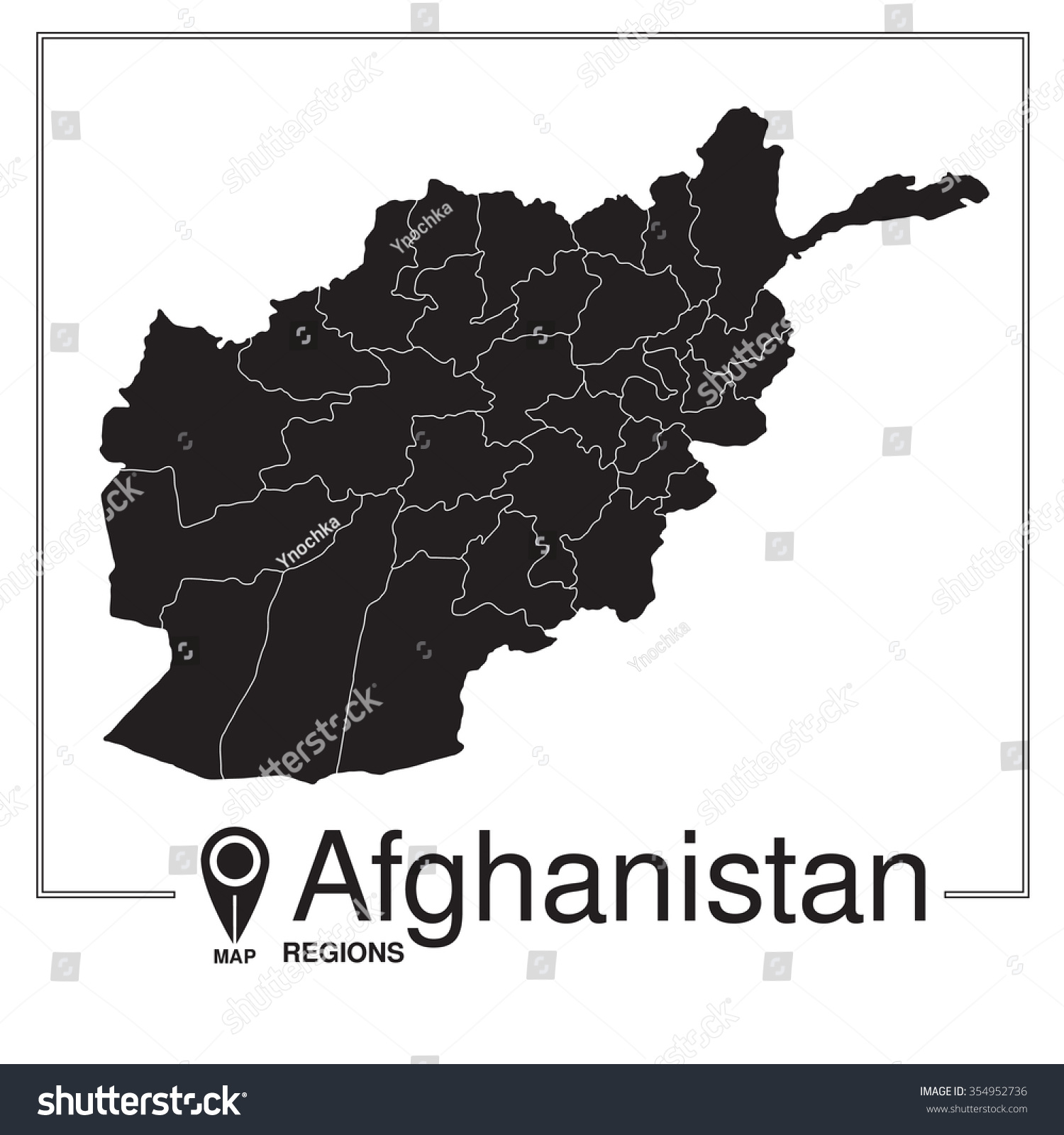Afghanistan Regions Map Stock Vector (Royalty Free) 354952736