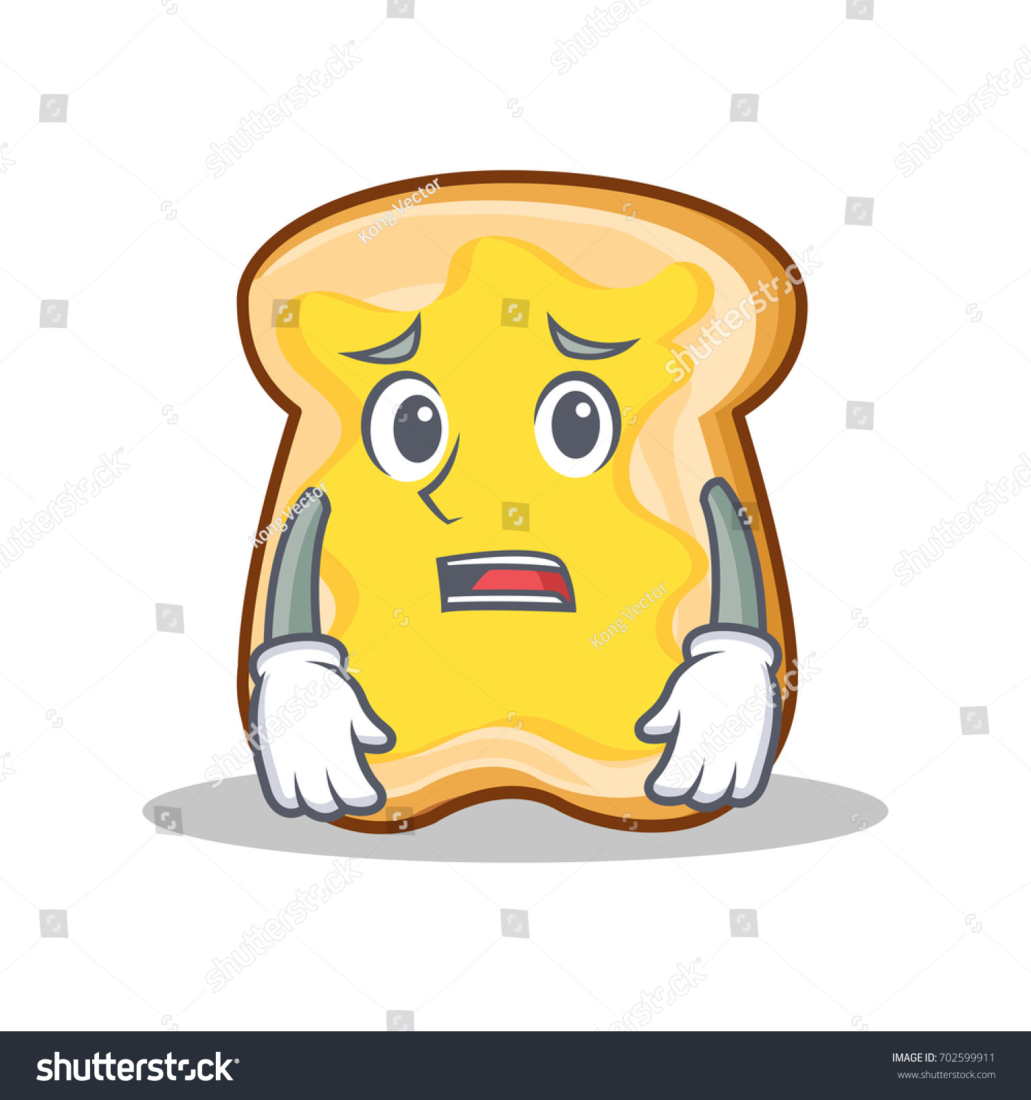 Afraid Slice Bread Cartoon Character Stock Vector (Royalty Free) 702599911