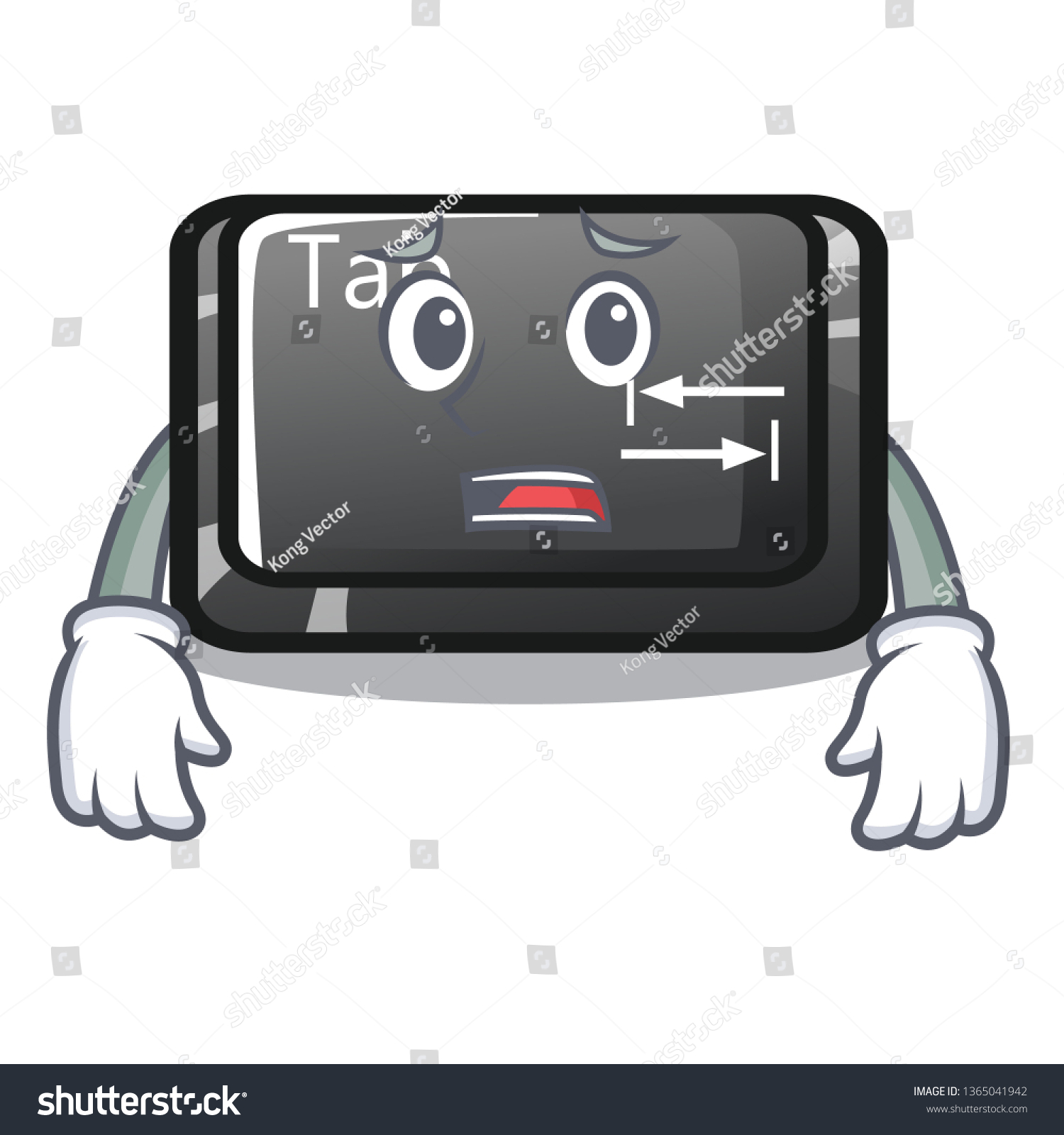 Afraid Tab Button Attached Cartoon Keyboard Stock Vector (Royalty Free ...