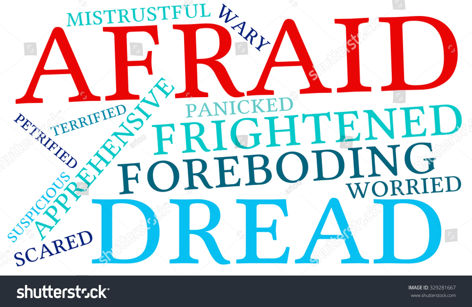 Afraid Word Cloud On White Background Stock Vector (Royalty Free ...