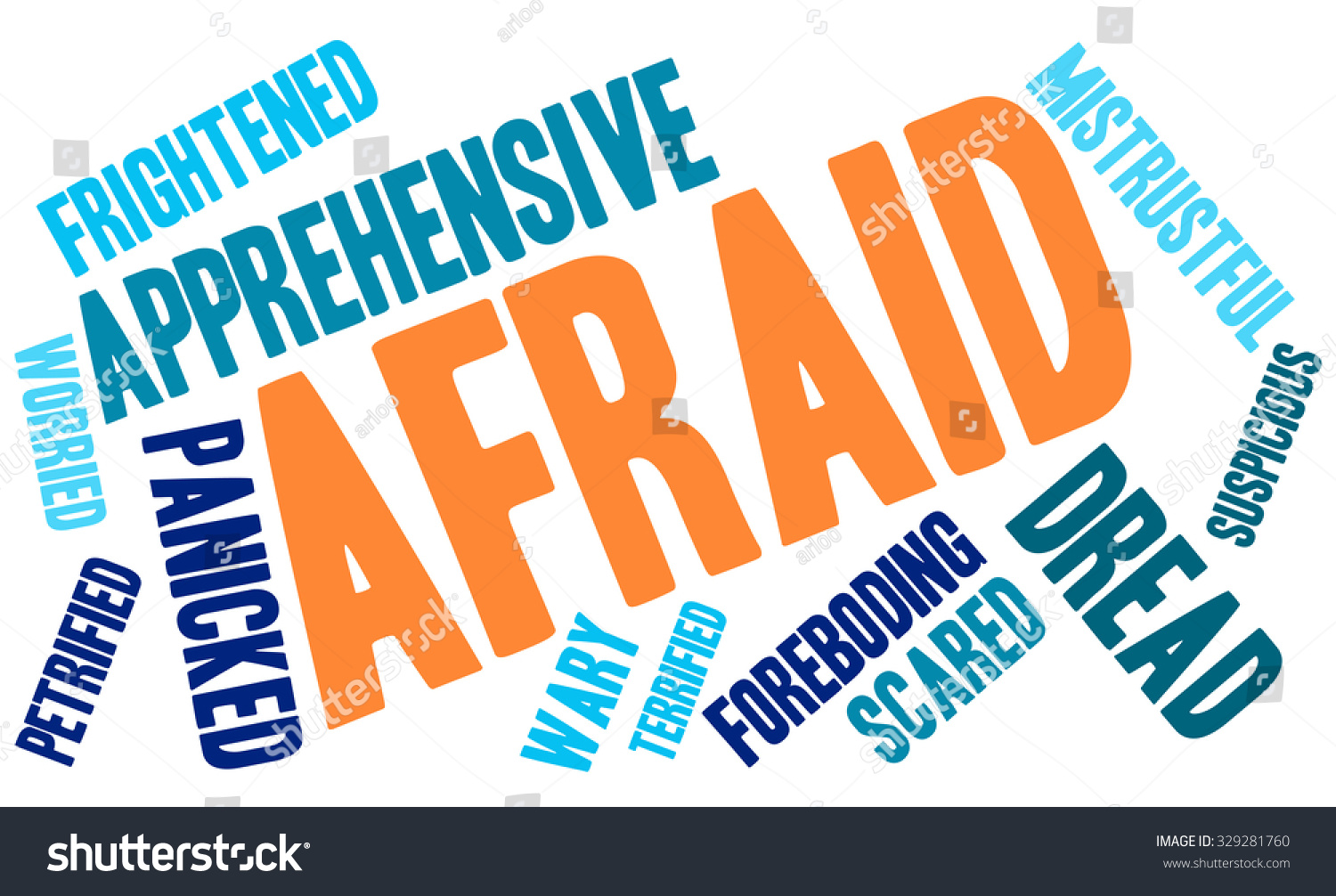 Afraid Word Cloud On White Background Stock Vector (Royalty Free ...
