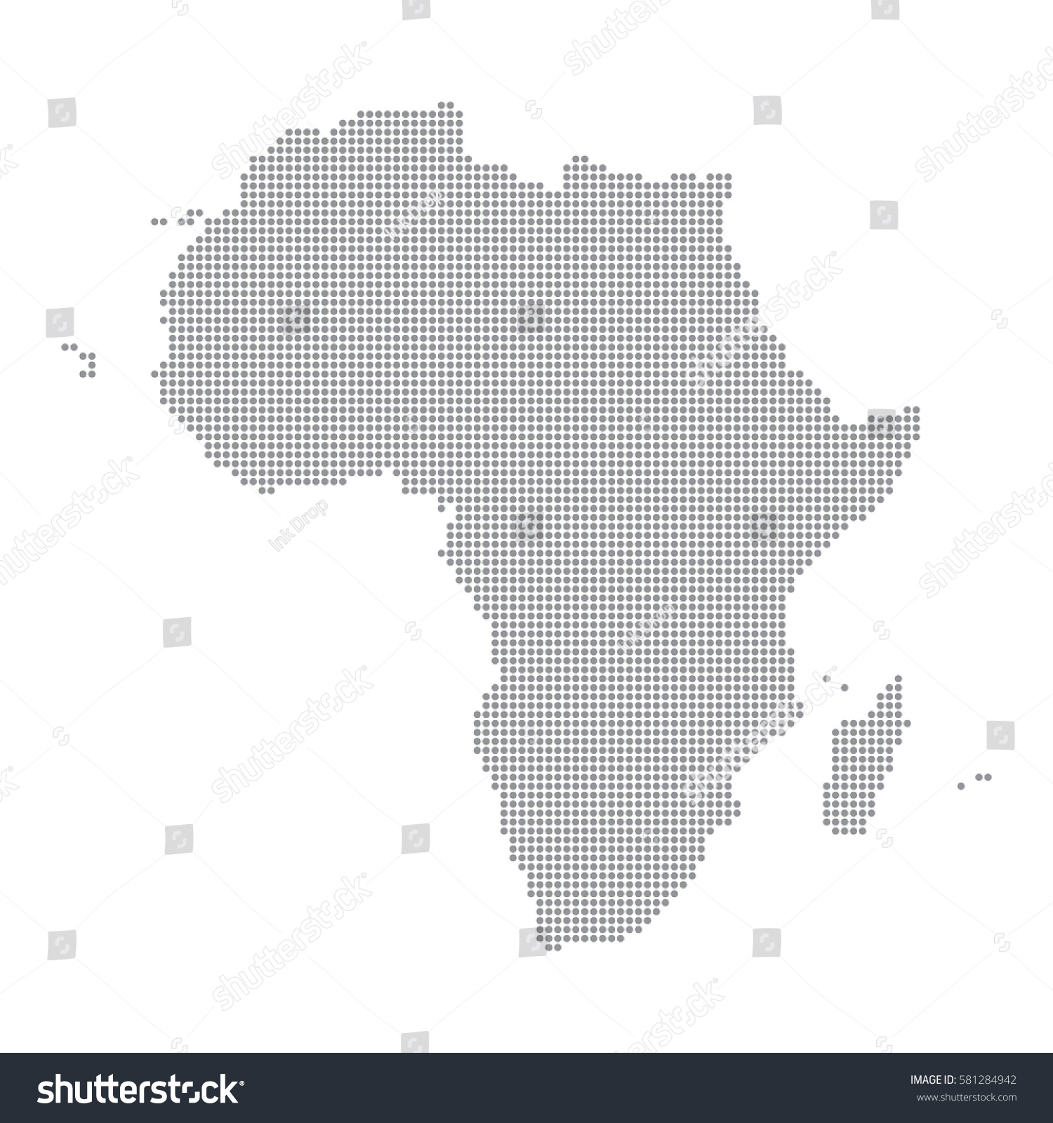 Africa Map Made Dot Pattern Stock Vector (Royalty Free) 581284942 ...