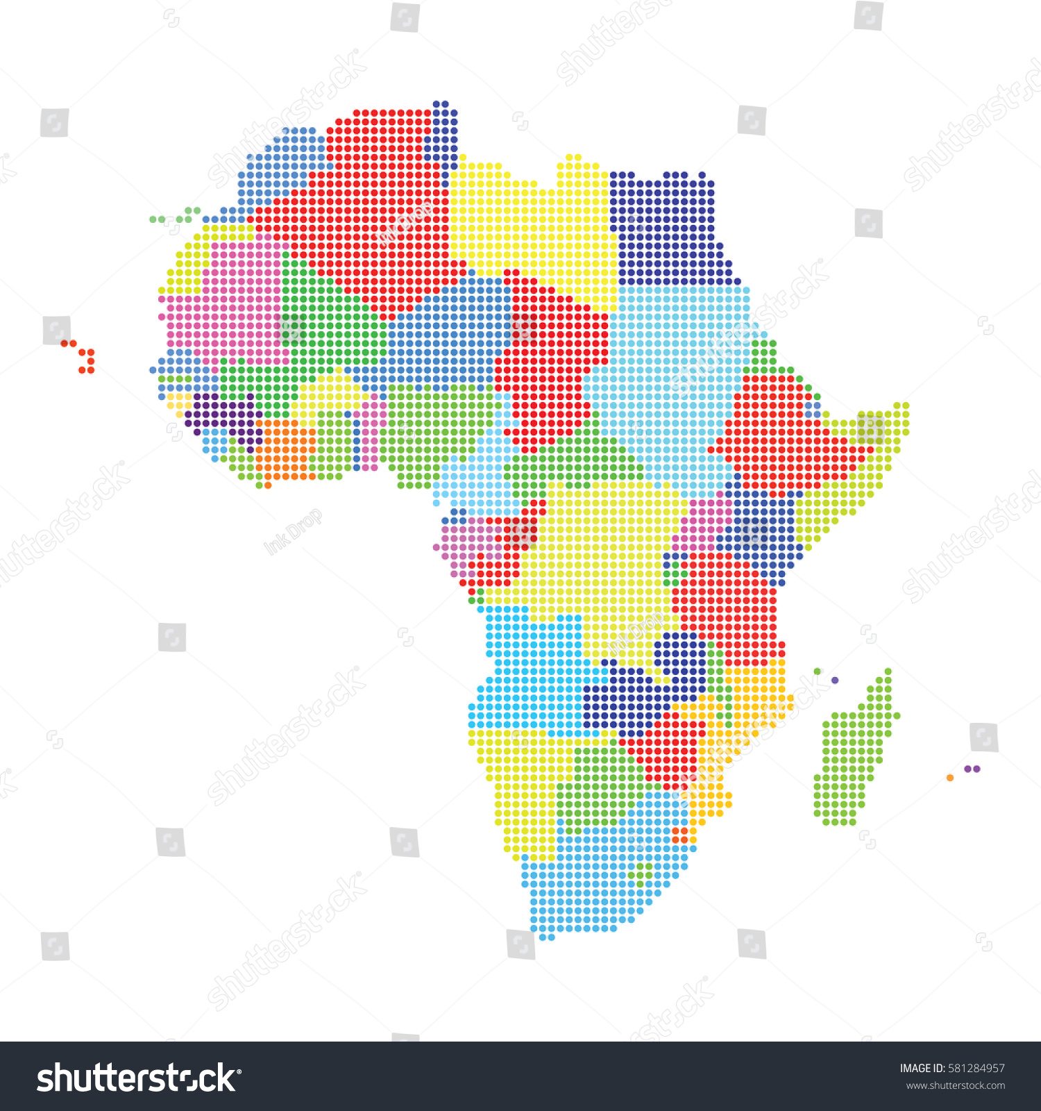 Africa Map Made Dot Pattern Stock Vector (Royalty Free) 581284957 ...