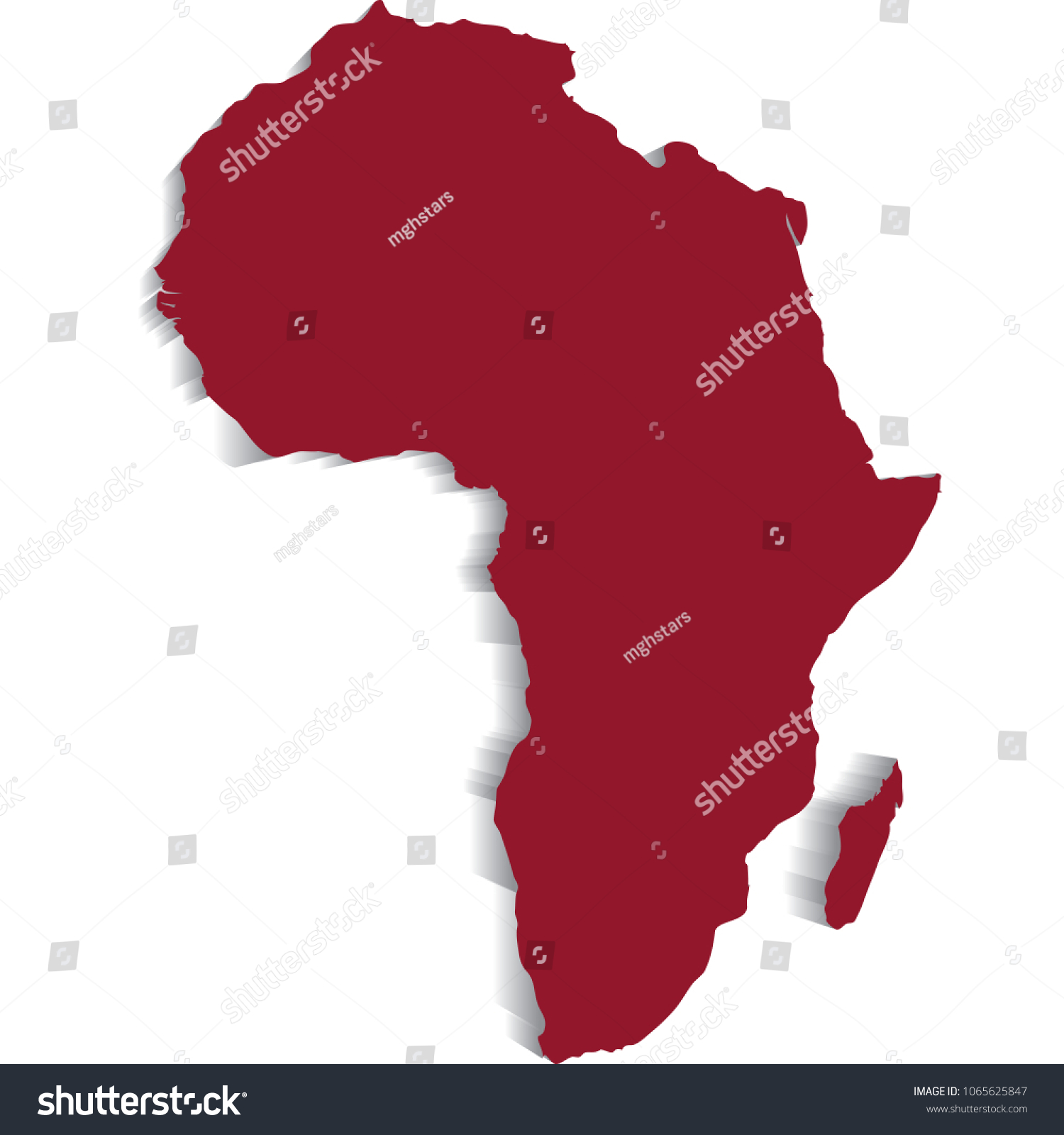 Africa Map Tridimensional Stock Vector (Royalty Free) 1065625847 ...