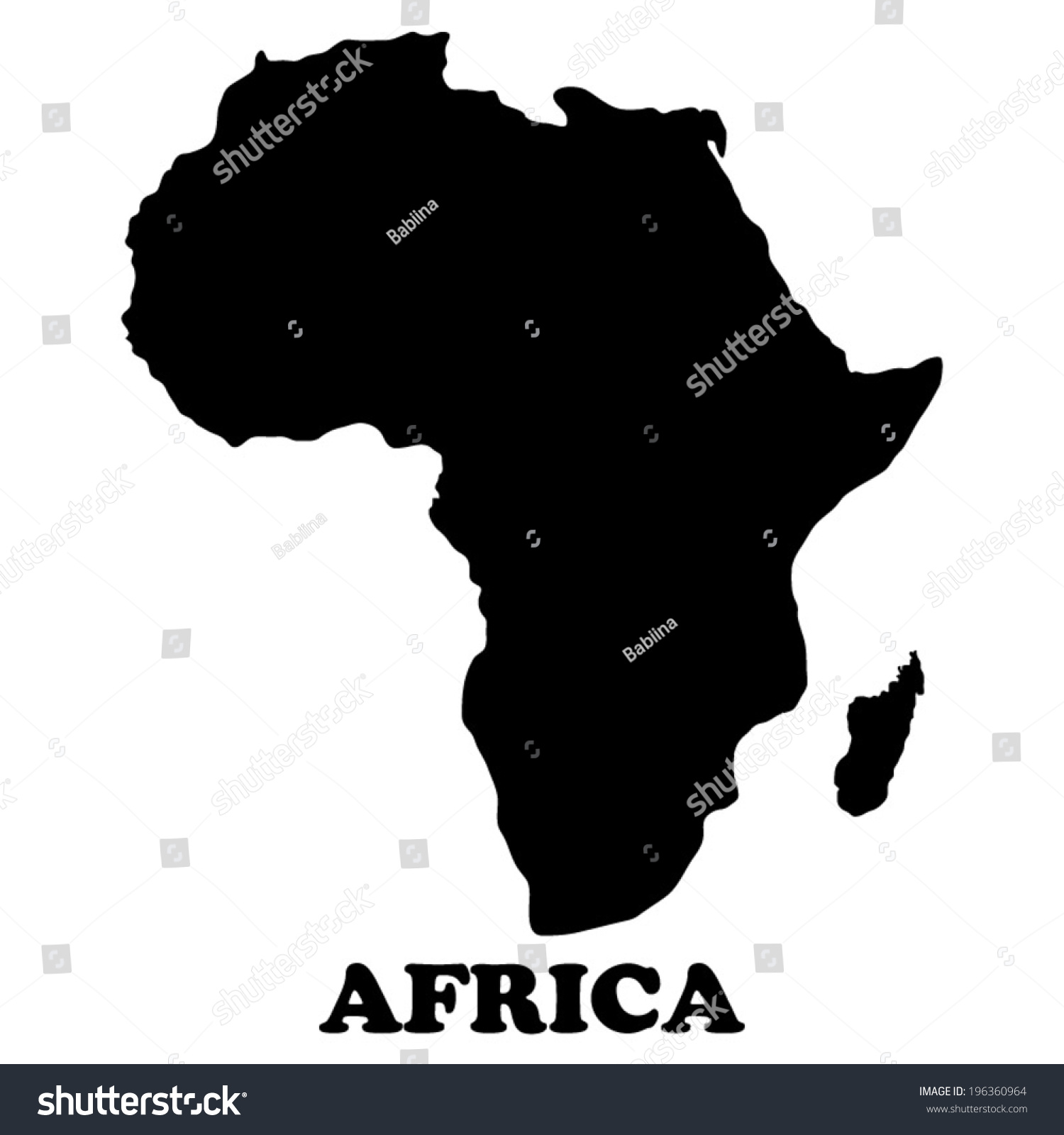 Africa Map Vector Illustration: เวกเตอร์สต็อก (ปลอดค่าลิขสิทธิ์) 196360964
