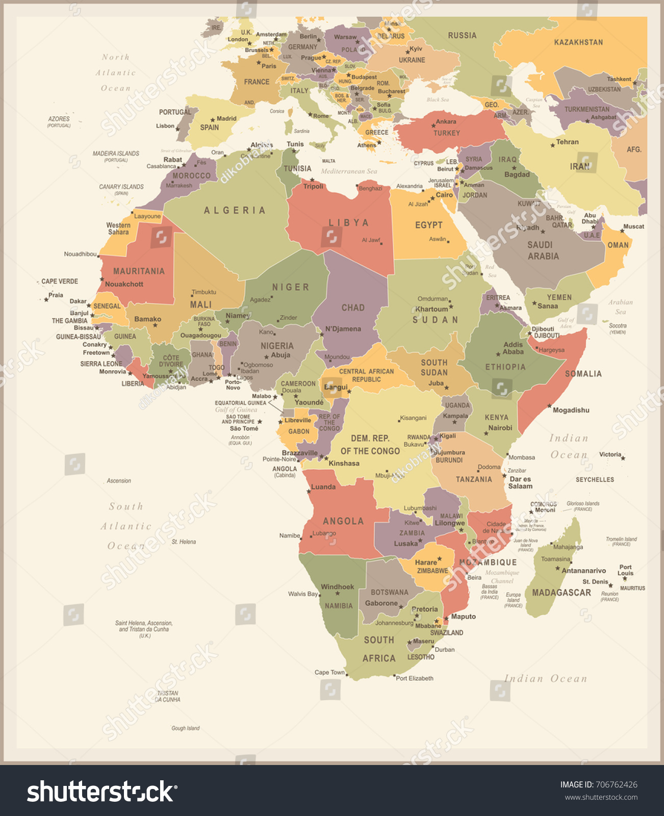 Africa Map Vintage Detailed Vector Illustration 库存矢量图(免版税)706762426 ... Africa Map Vintage Detailed Vector Illustration 库存矢量图(免版税)706762426 ...