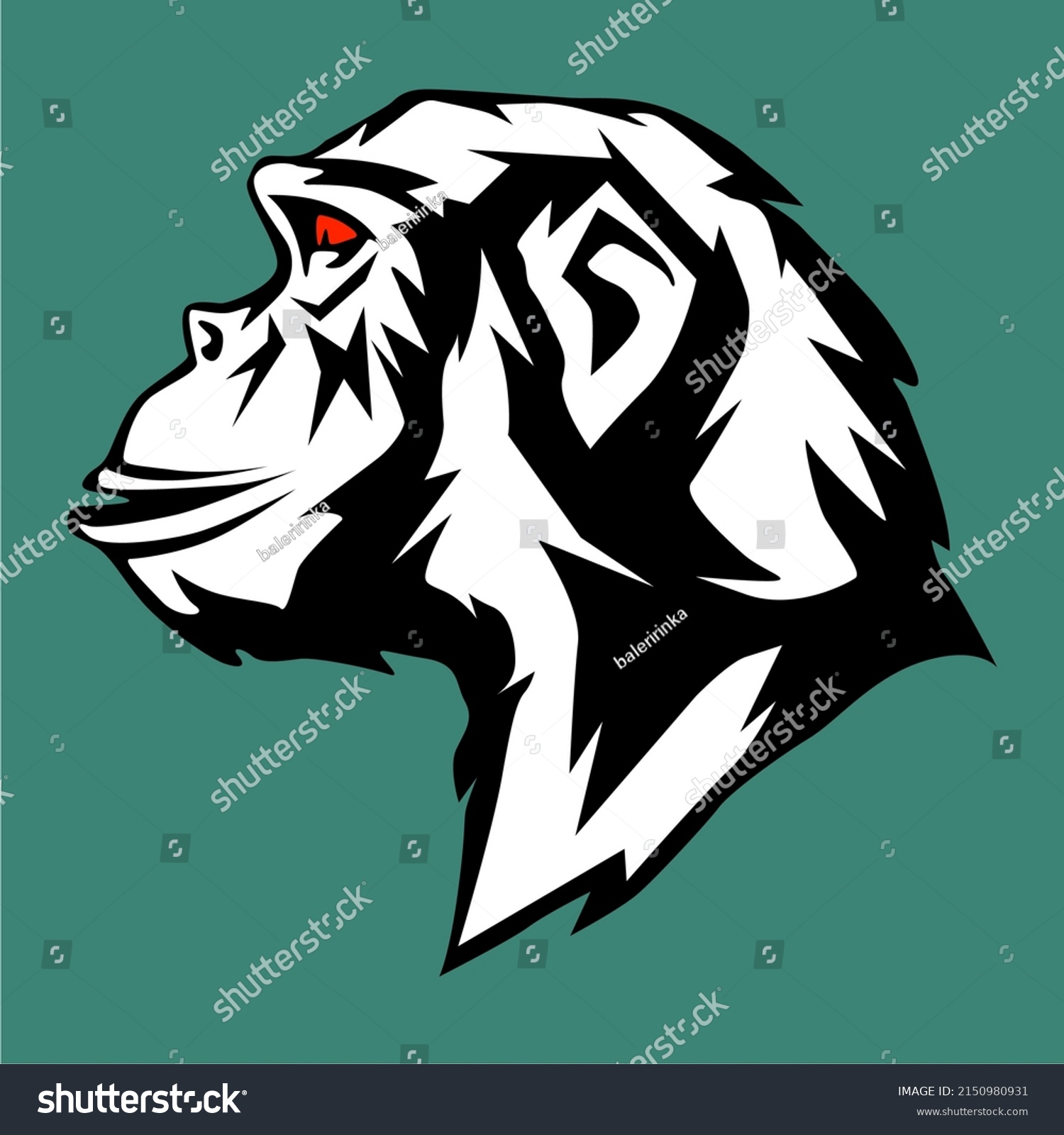 Africa Monkey Primat Head Logo Vector Stock Vector (Royalty Free ...