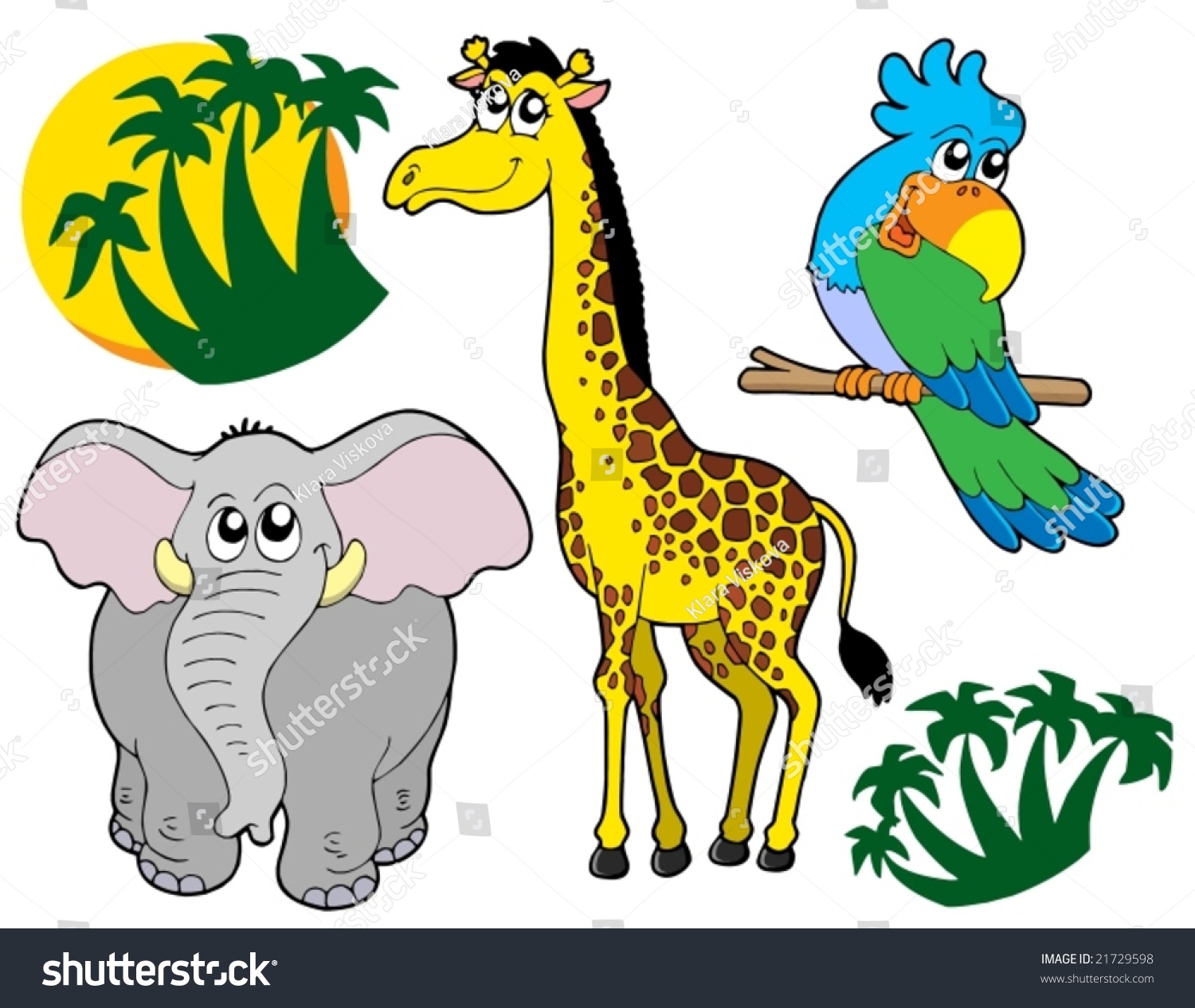 African Animals Collection 3 Vector Illustration: เวกเตอร์สต็อก (ปลอด ...