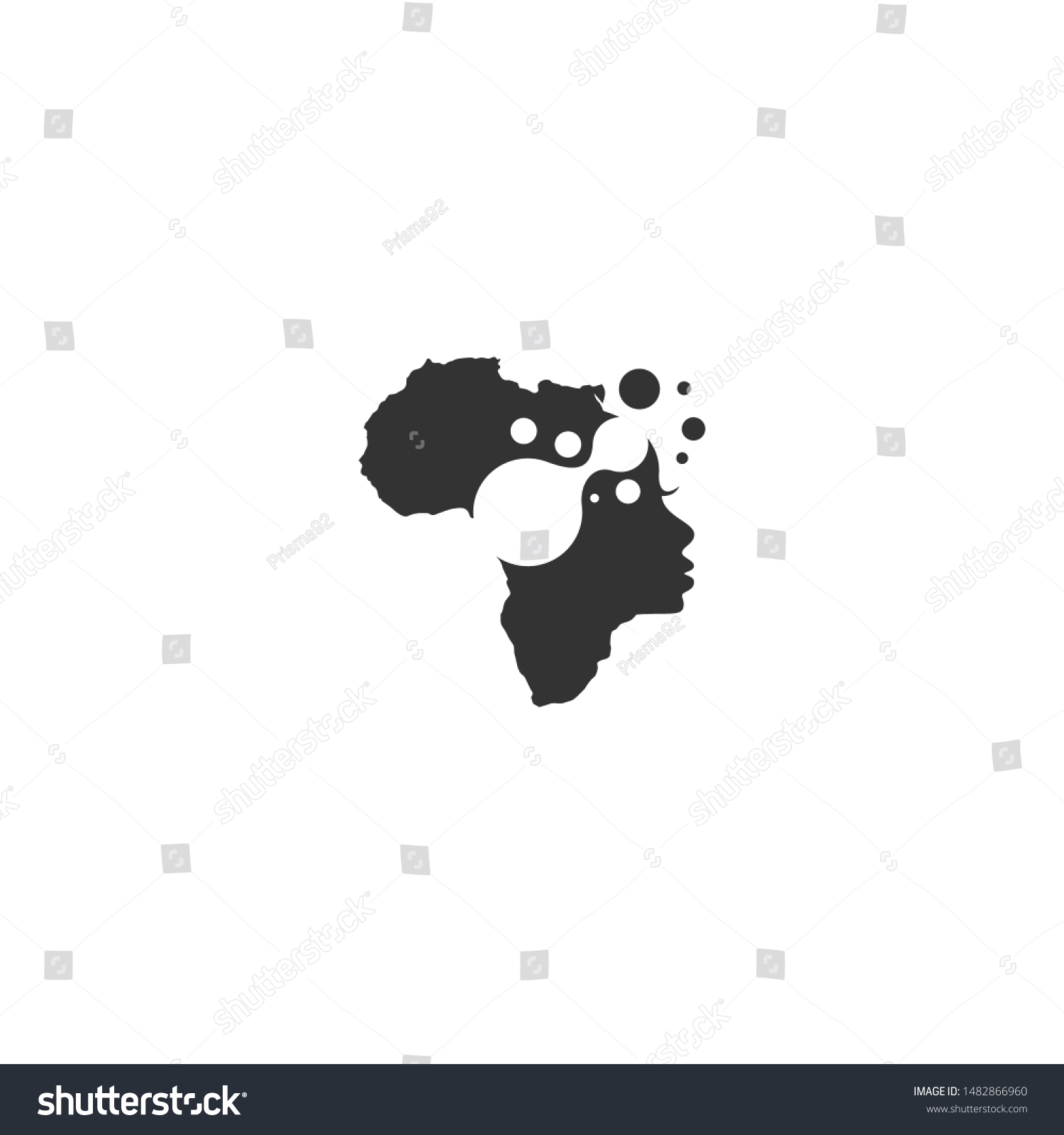 African Beauty Logo Vector Design: เวกเตอร์สต็อก (ปลอดค่าลิขสิทธิ์ ...