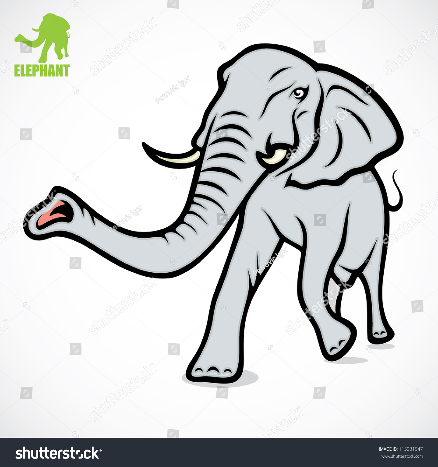African Elephant Vector Illustration Stock Vector (Royalty Free ...
