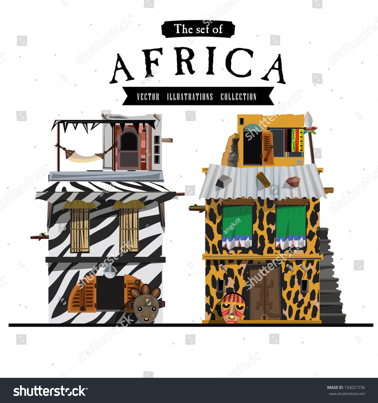 African House Style Vector Illustration: vector de stock (libre de ...
